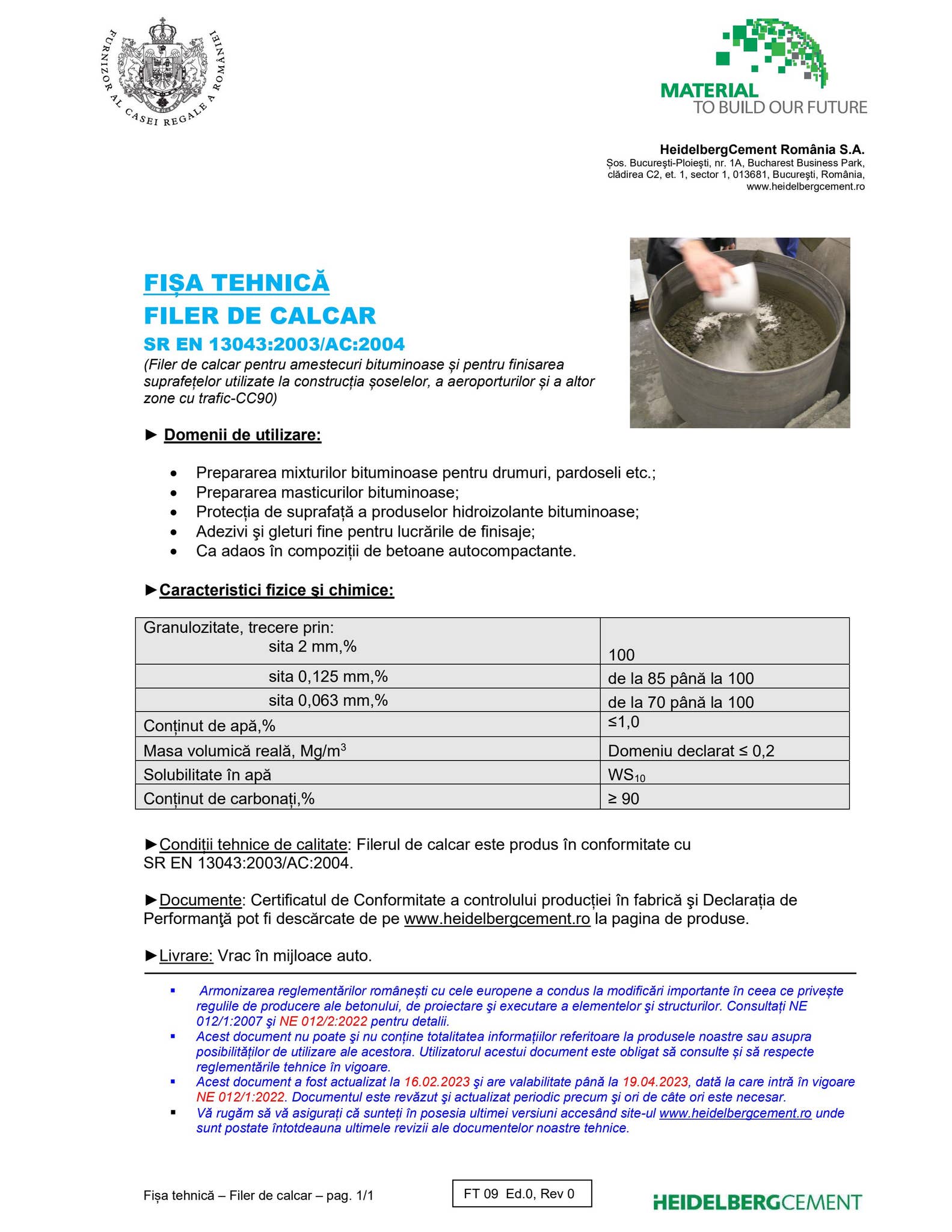 Fișă tehnică Filer de calcar 16.02.2023 by Heidelberg Materials Romania ...