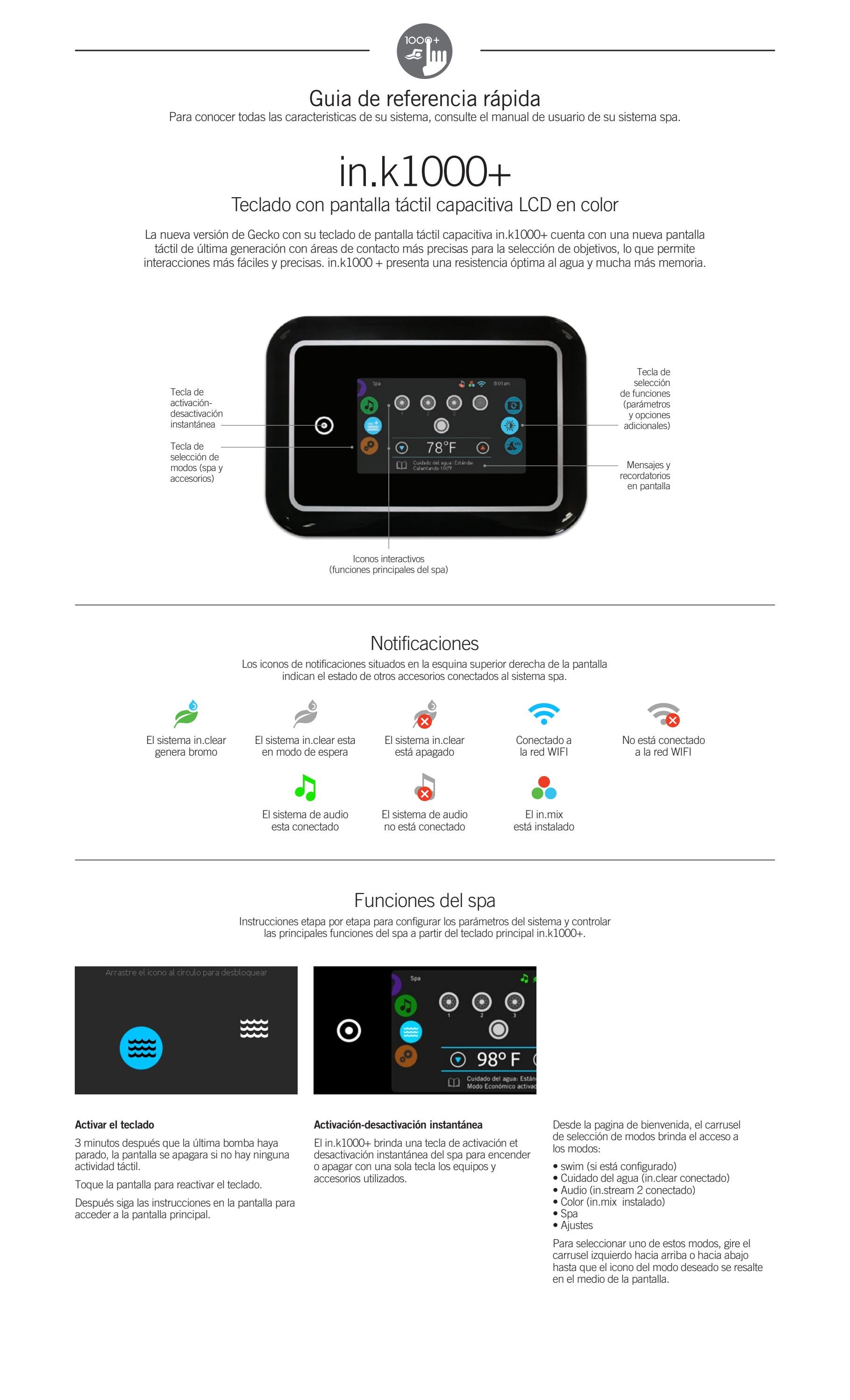 in.k1000+ full-featured touch screen display keypad quick reference ...