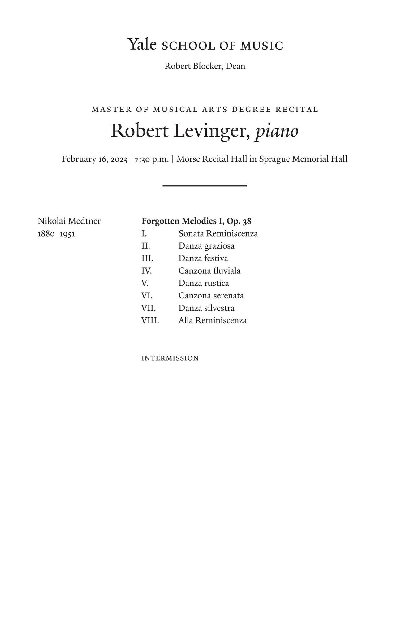 Robert Levinger, piano, February 16, 2023 by Yale School of Music - Issuu