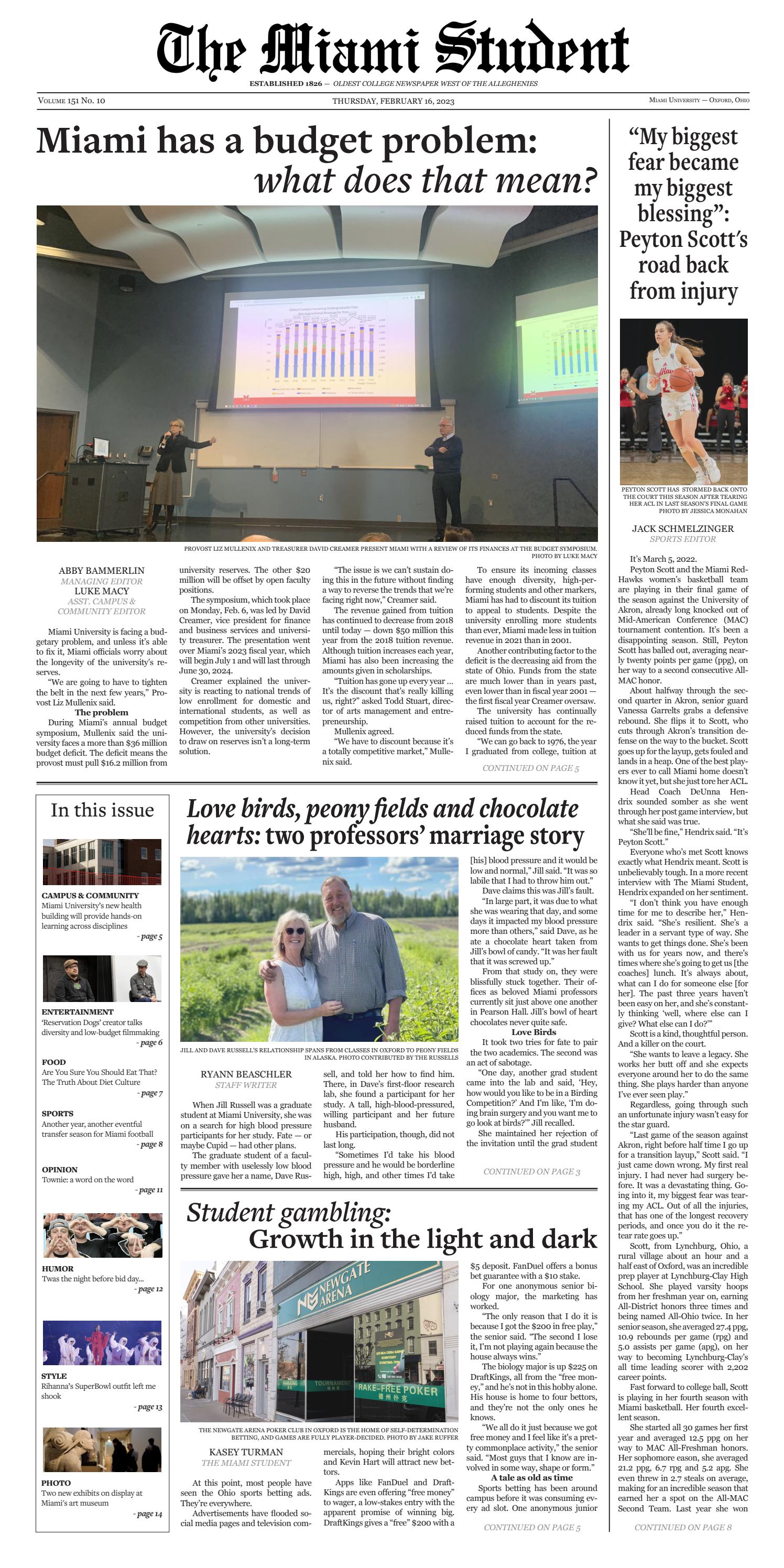 The Miami Student | February 16, 2023 by The Miami Student - Issuu