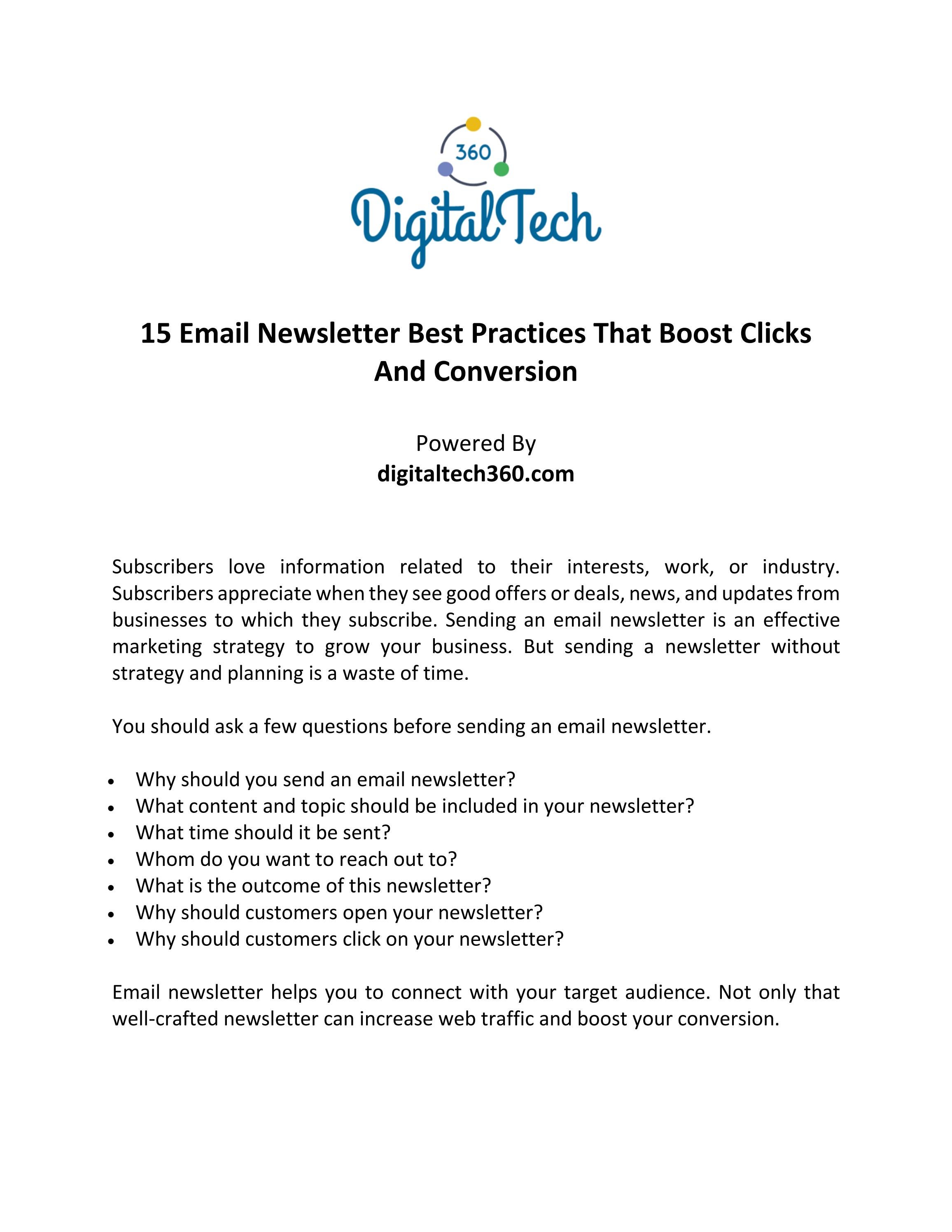 15 Email Newsletter Best Practices That Boost Clicks And Conversion by ...