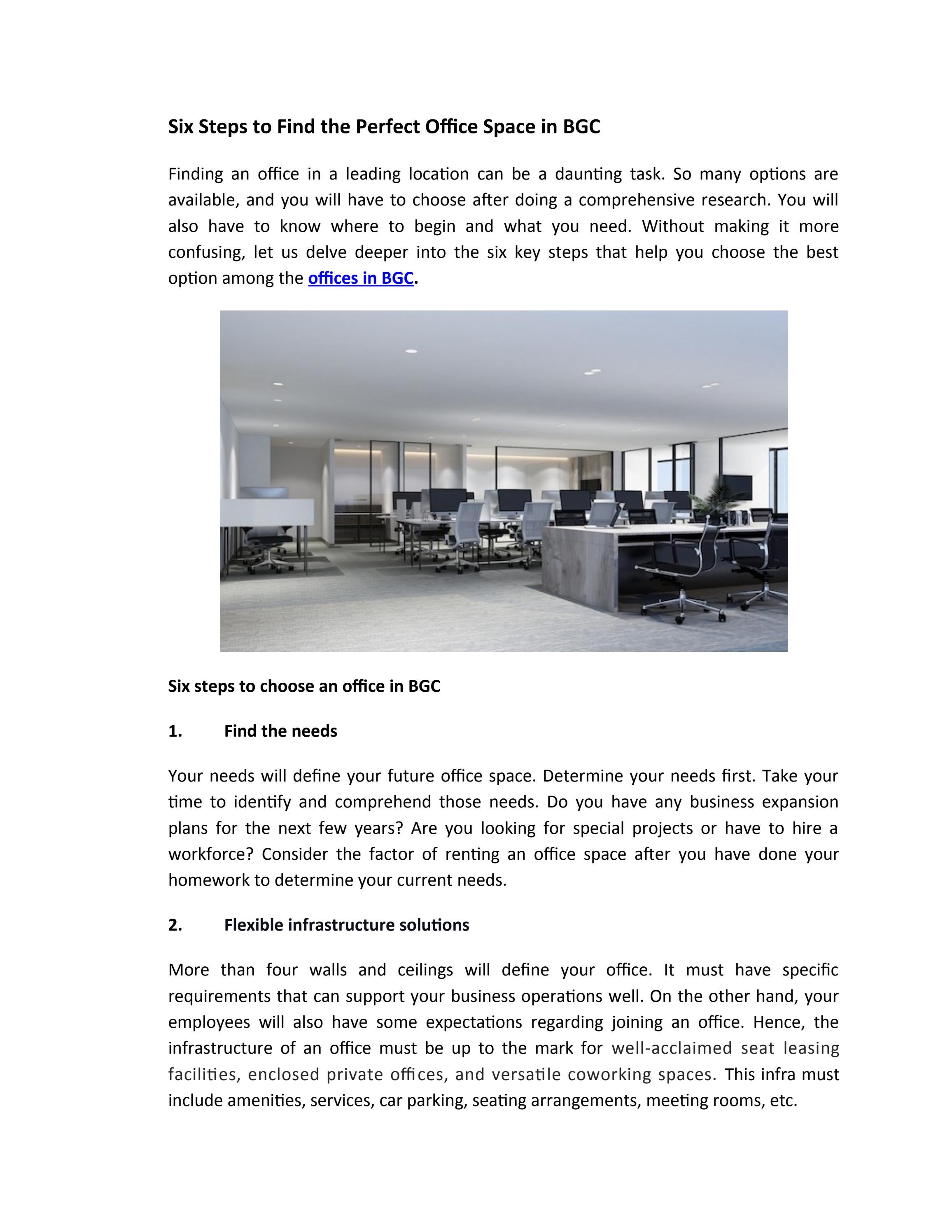 Six Steps to Find the Perfect Office Space in BGC by salesrain1 - Issuu
