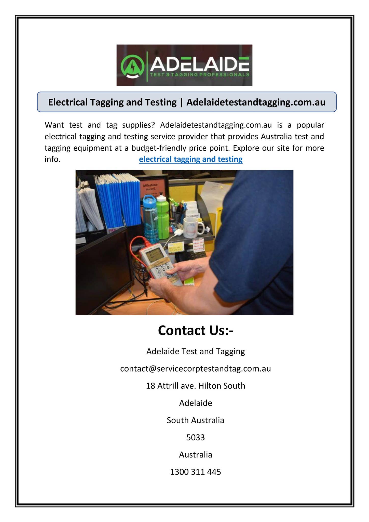 Electrical Tagging and Testing | Adelaidetestandtagging.com.au by ...