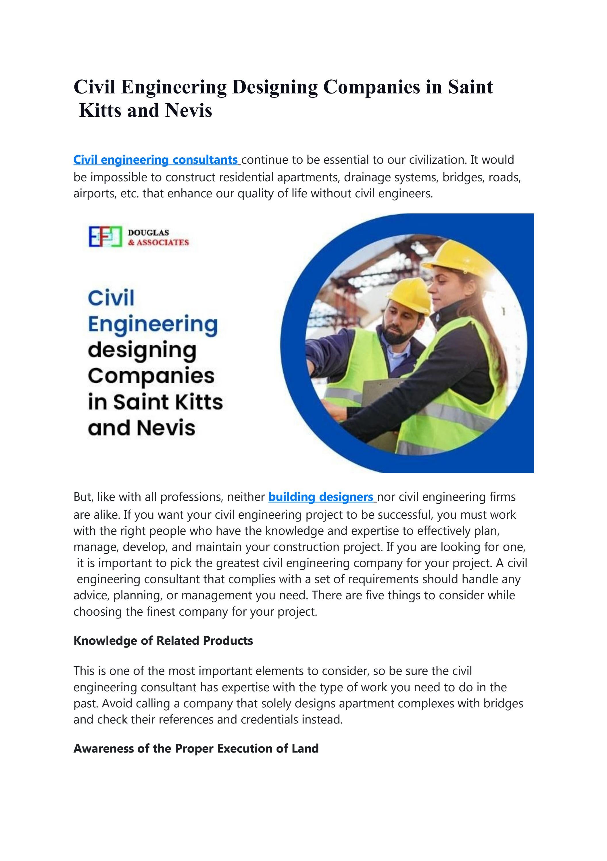 Civil Engineering Designing Companies in Saint Kitts and Nevis by EF ...