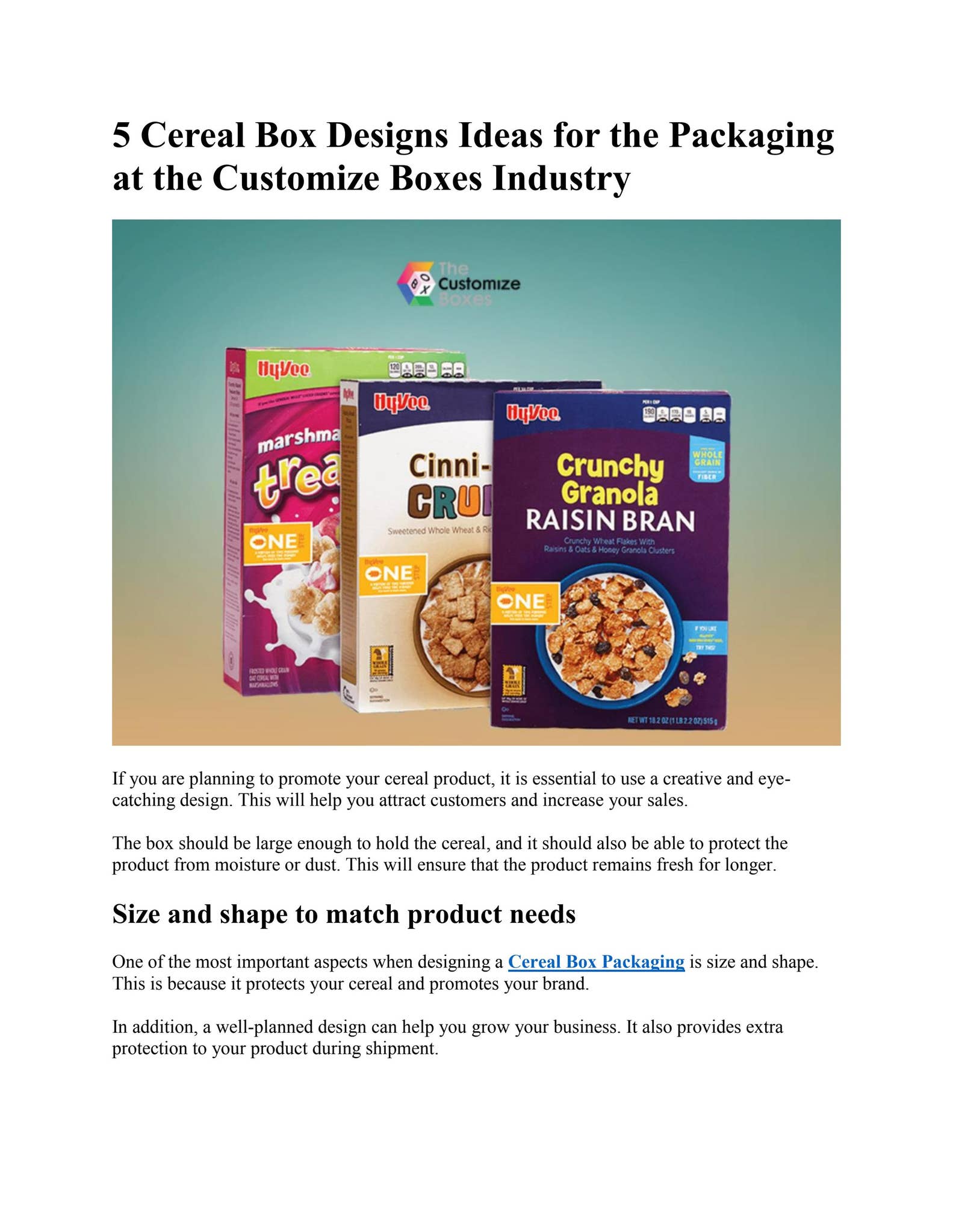 5 Cereal Box Designs Ideas for the Packaging at the Customize Boxes ...
