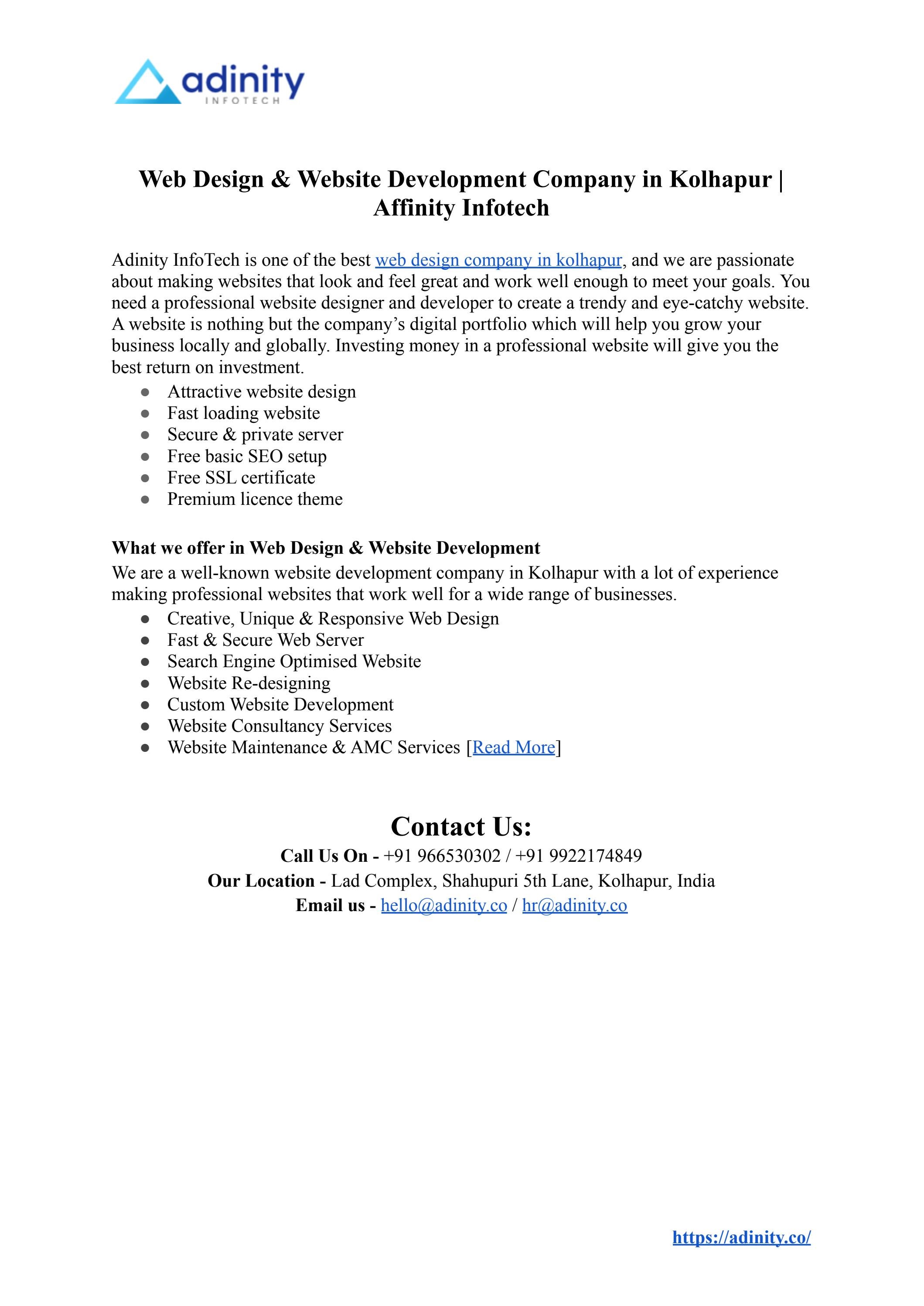 Web Design Company Kolhapur | Website Development Company in Kolhapur ...