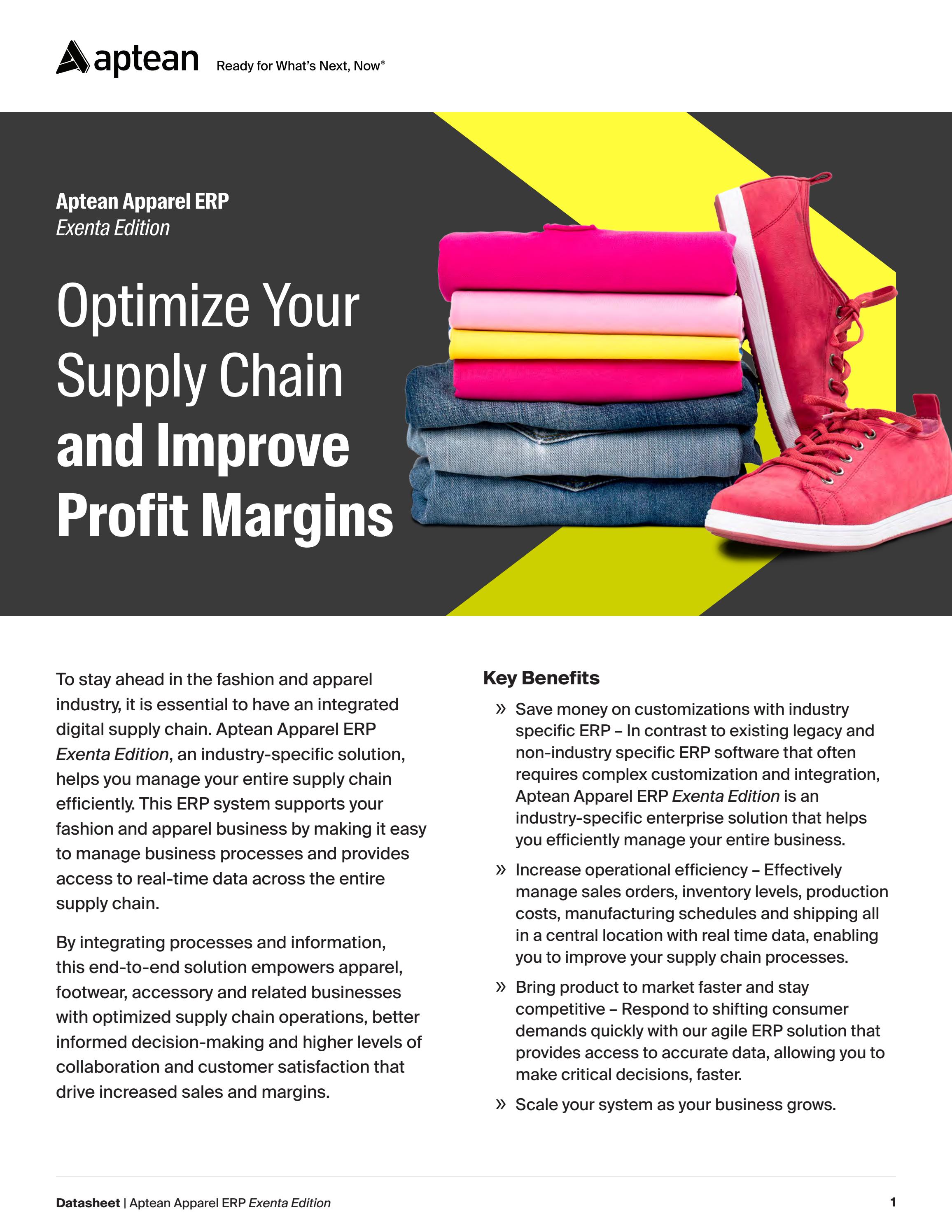 Aptean Apparel ERP, Exenta Edition Datasheet by Aptean - Issuu