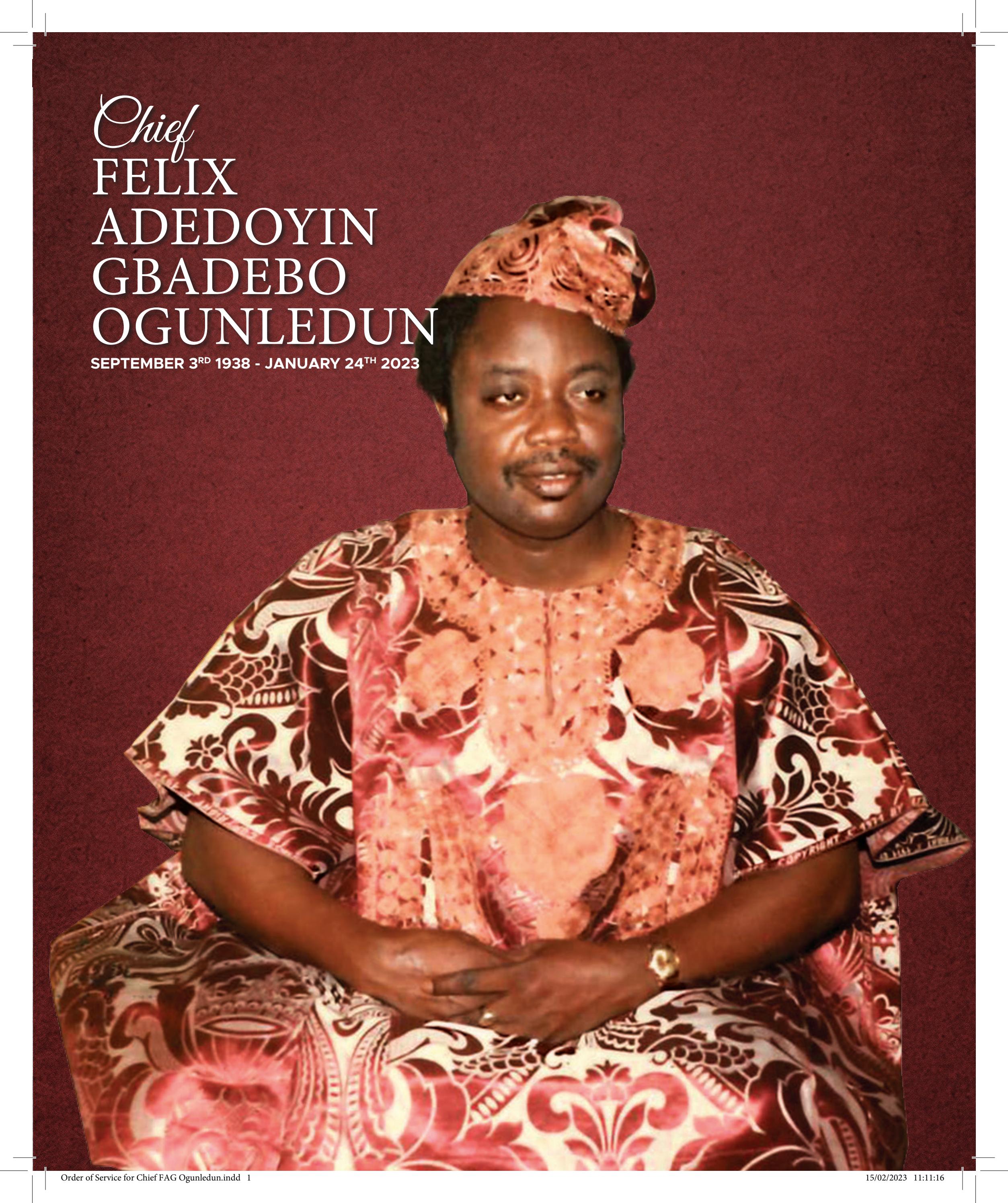 Official Order of Service for Chief Felix Ogunledun by Jesus House - Issuu