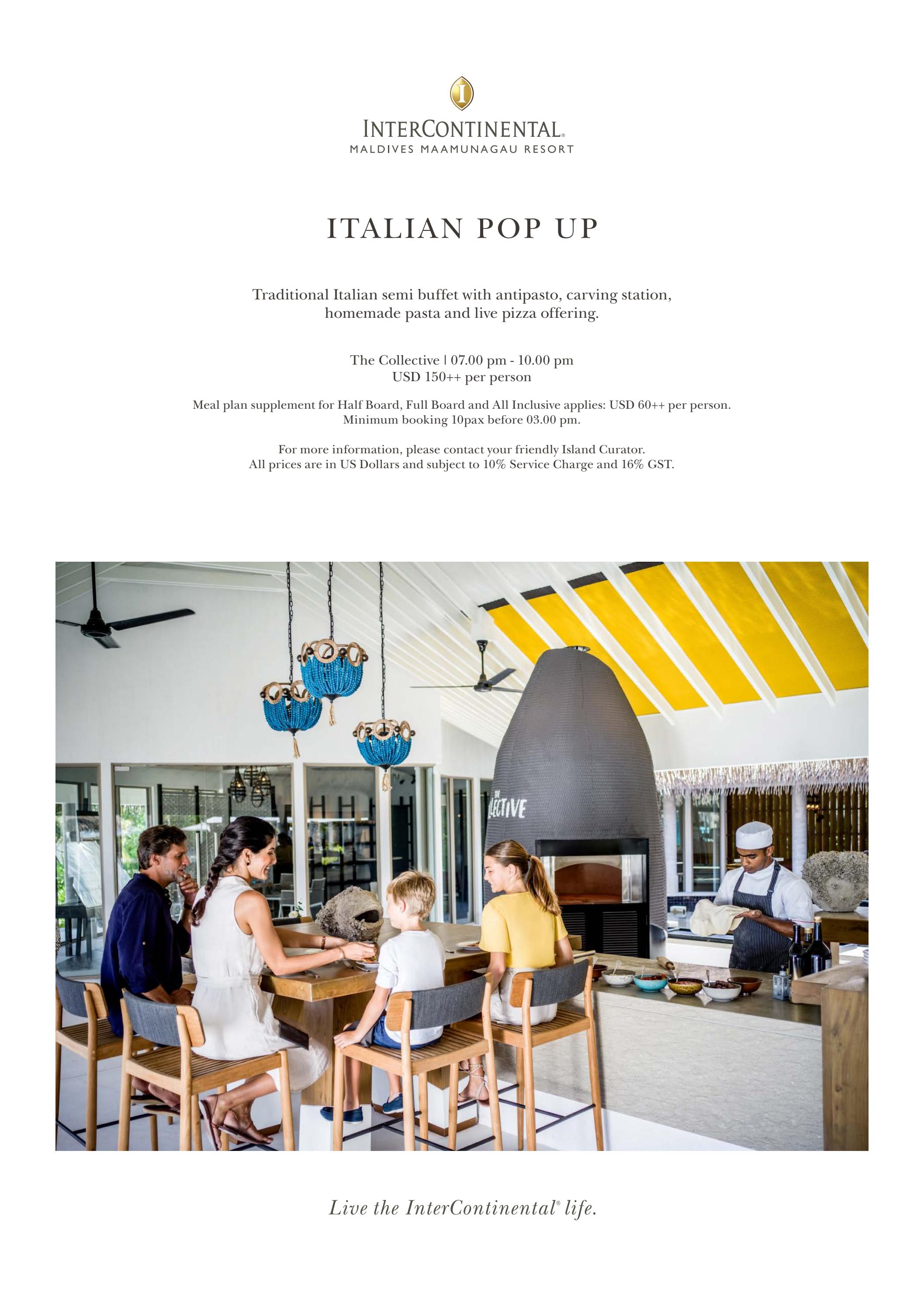 ITALIAN POP UP by InterContinental Maldives - Issuu