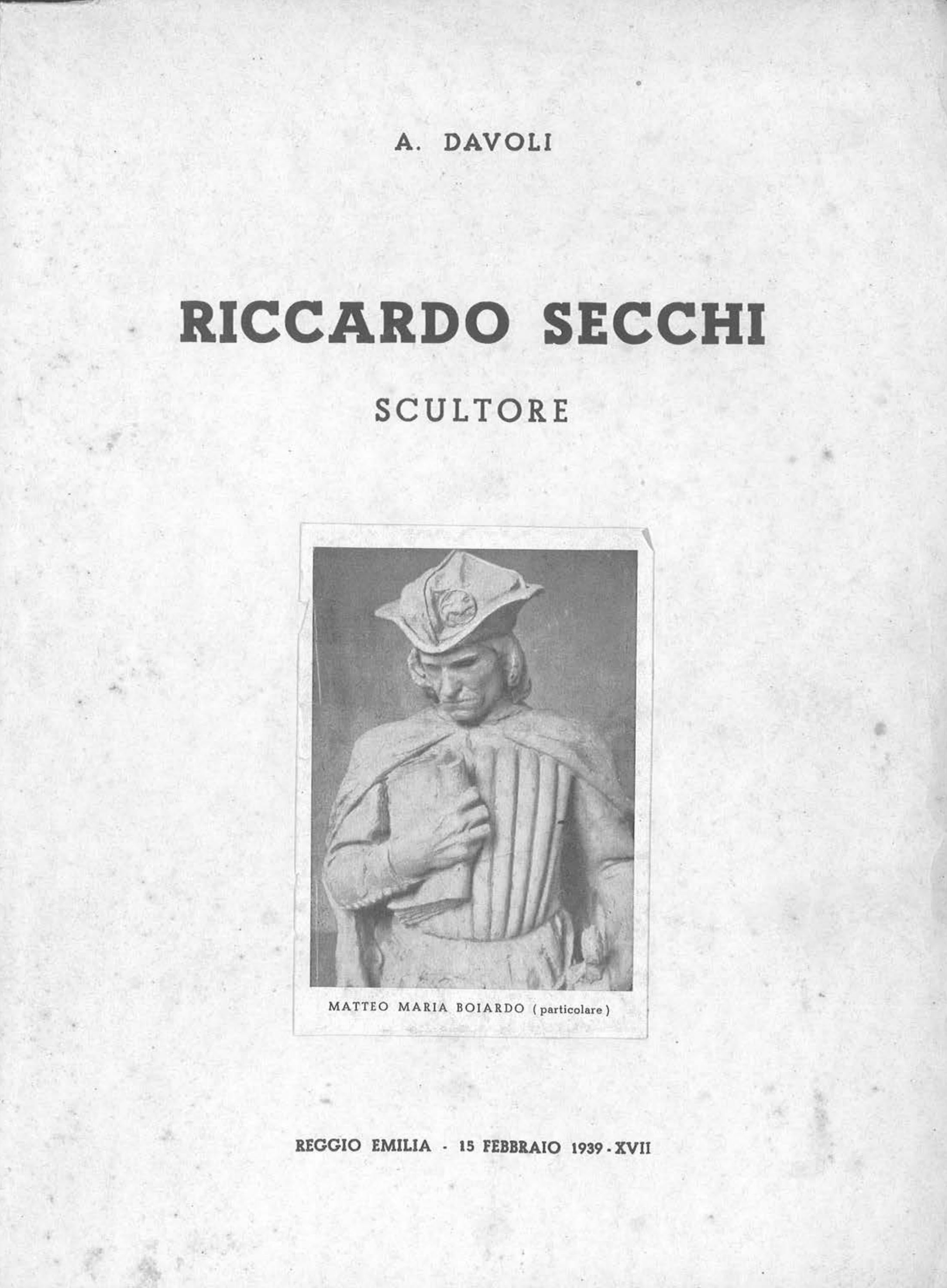 Riccardo Secchi scultore reggiano 1871 - 1938 by amici del chierici ...