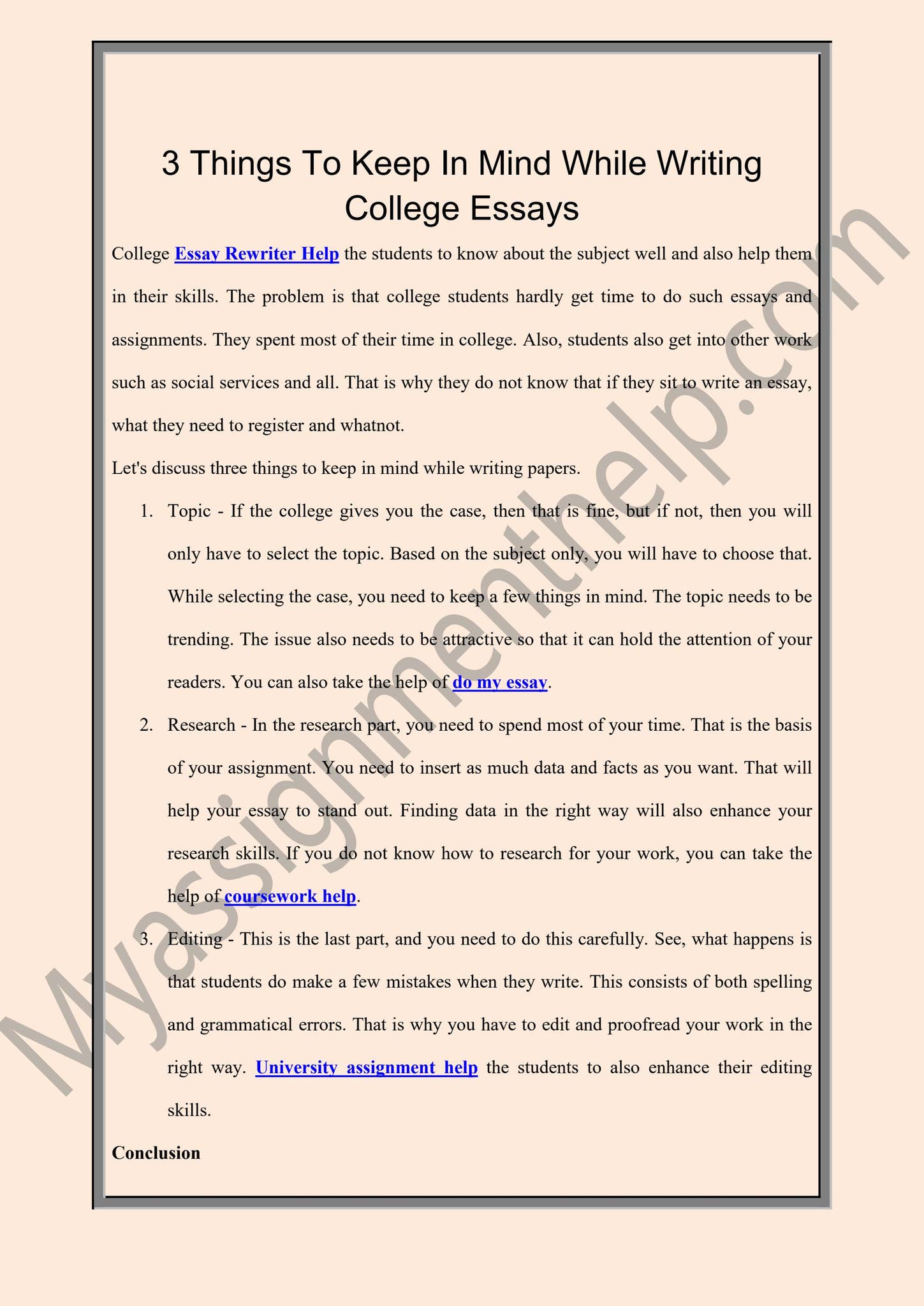 3 Things To Keep In Mind While Writing College Essays by marryjames11 ...