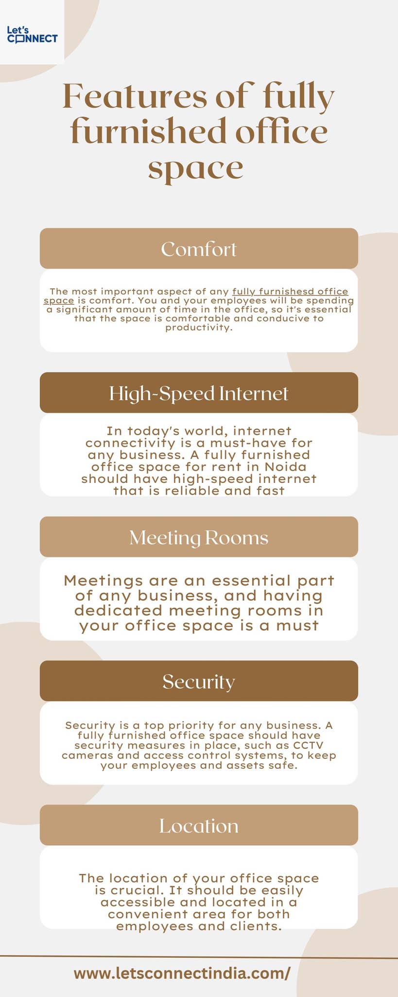 Features of fully furnished office space by Let's Connect India - Issuu