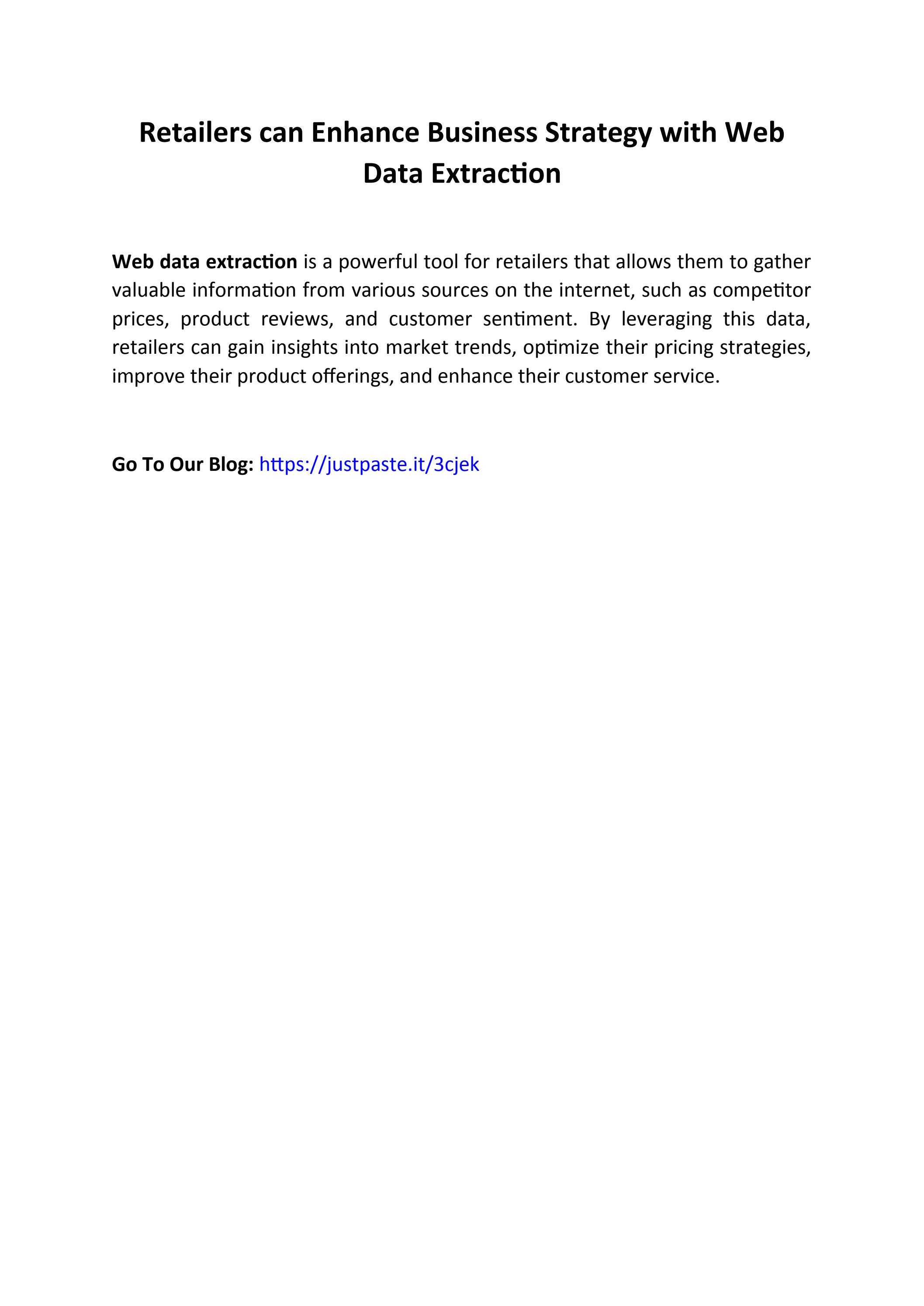 Retailers Can Enhance Business Strategy With Web Data Extraction By Webdataguru Issuu