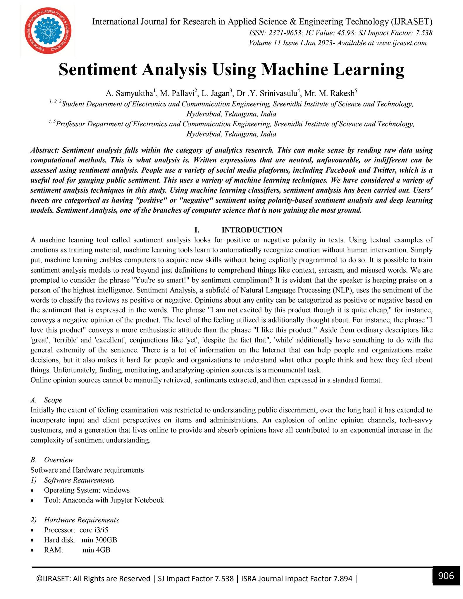 Sentiment Analysis Using Machine Learning by IJRASET - Issuu