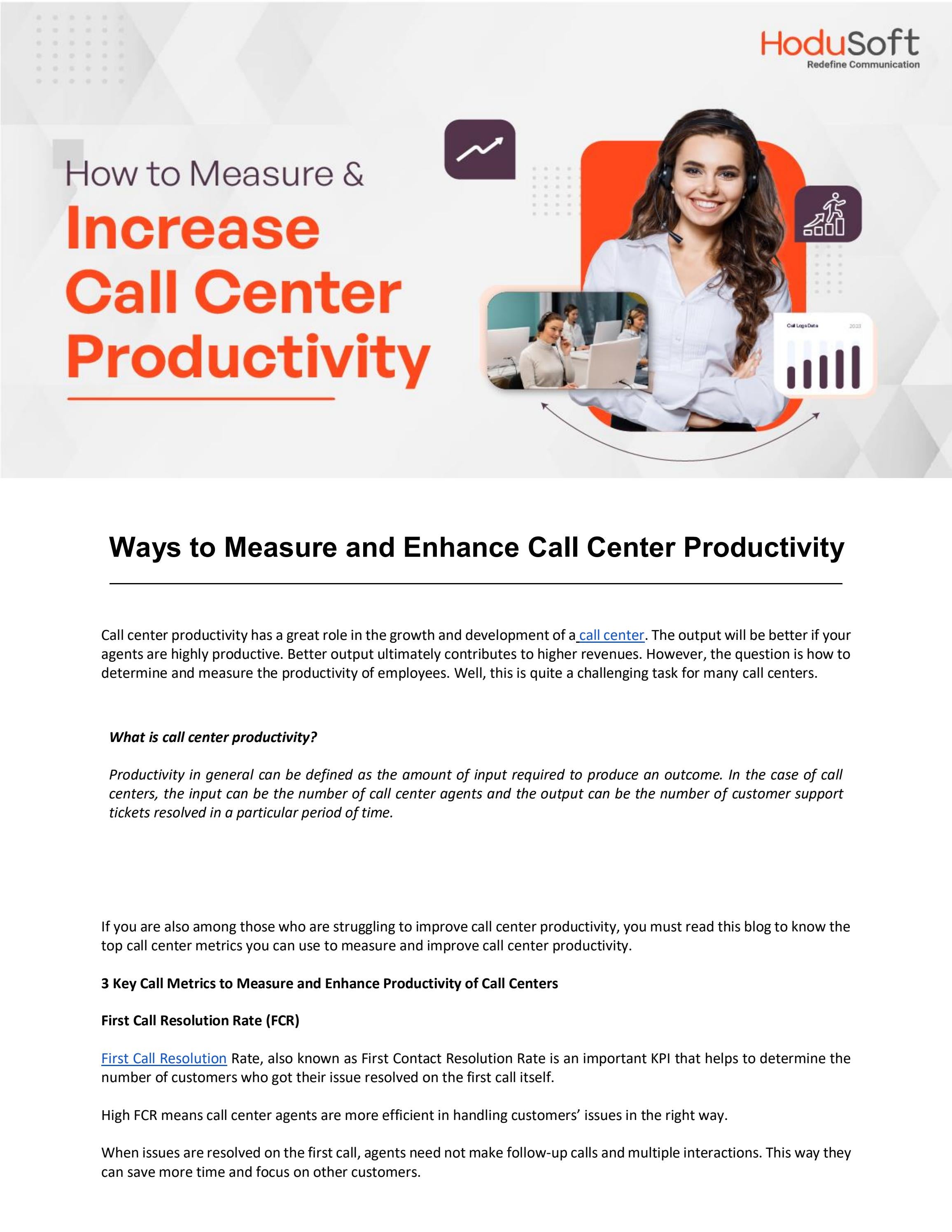 Ways to Measure and Enhance Call Center Productivity by HoduSoft Pvt ...