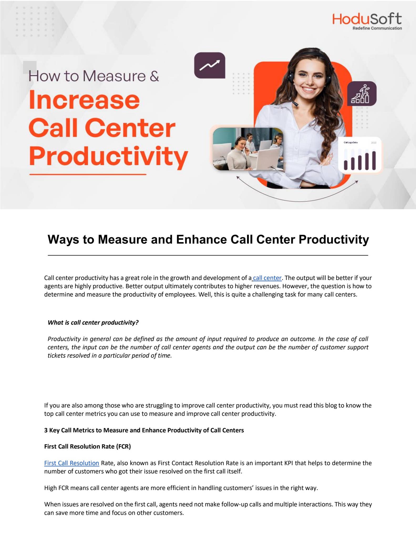 Ways to Measure and Enhance Call Center Productivity by HoduSoft Pvt ...