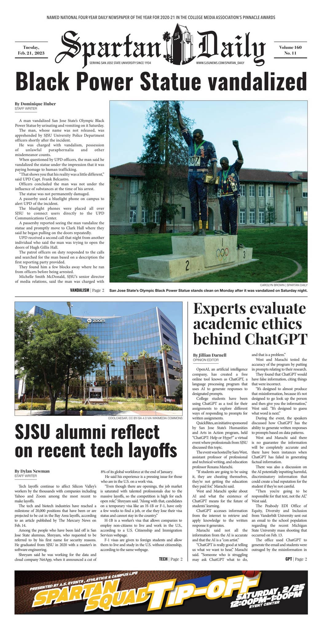 Spartan Daily Vol. 160 No. 11 by Spartan Daily - Issuu