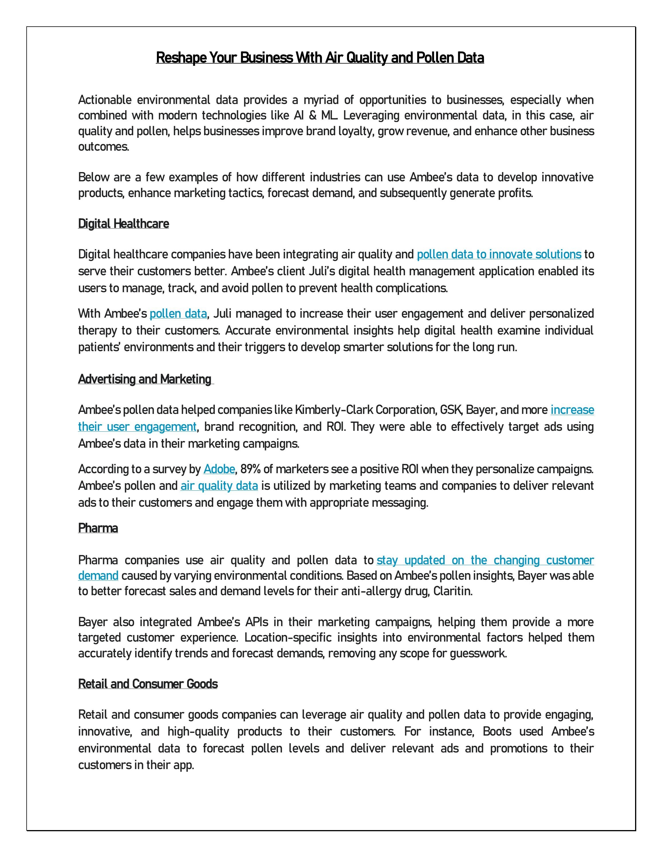Reshape Your Business With Air Quality and Pollen Data by Ambee - Issuu