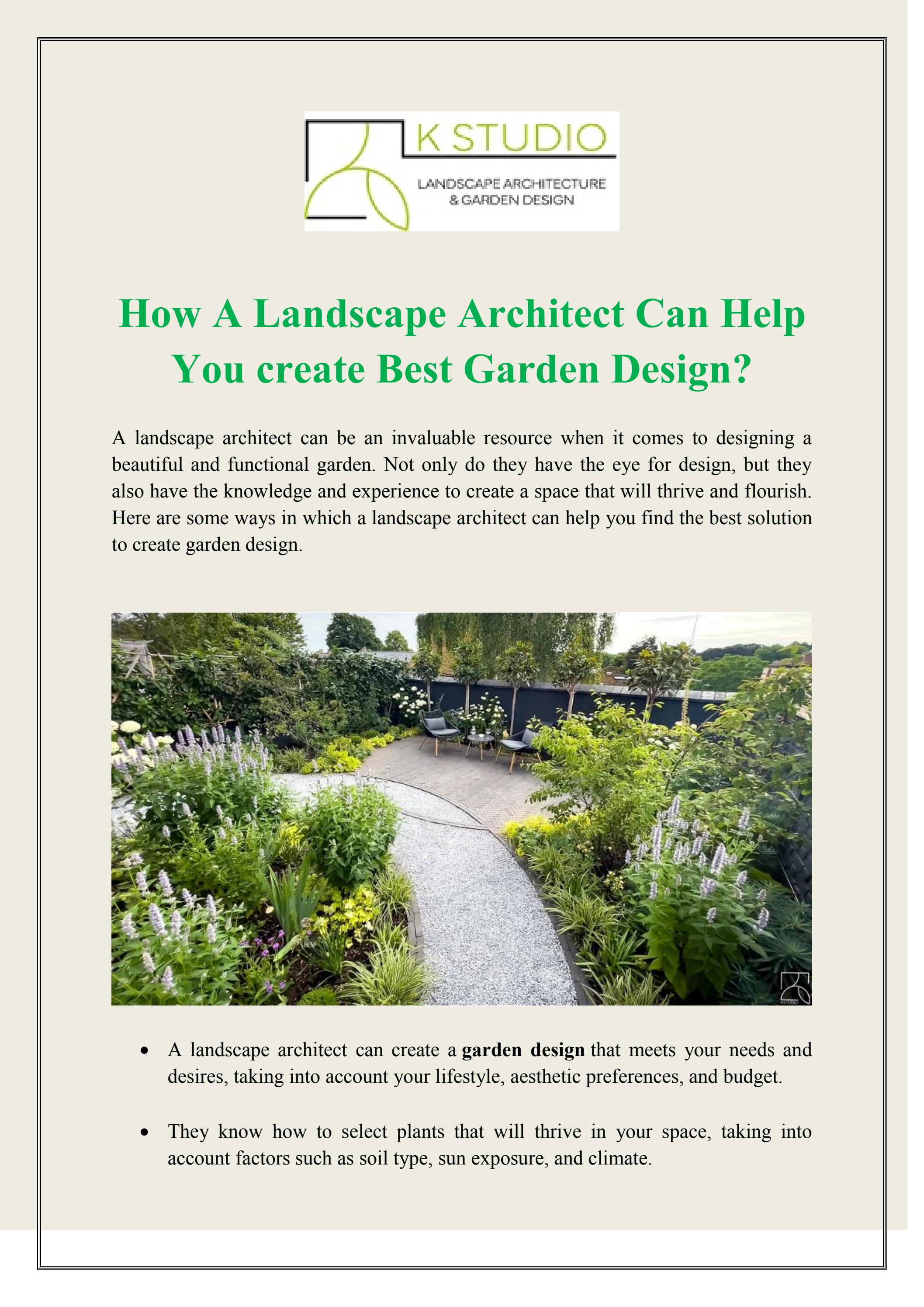 How A Landscape Architect Can Help You create Best Garden Design by ...