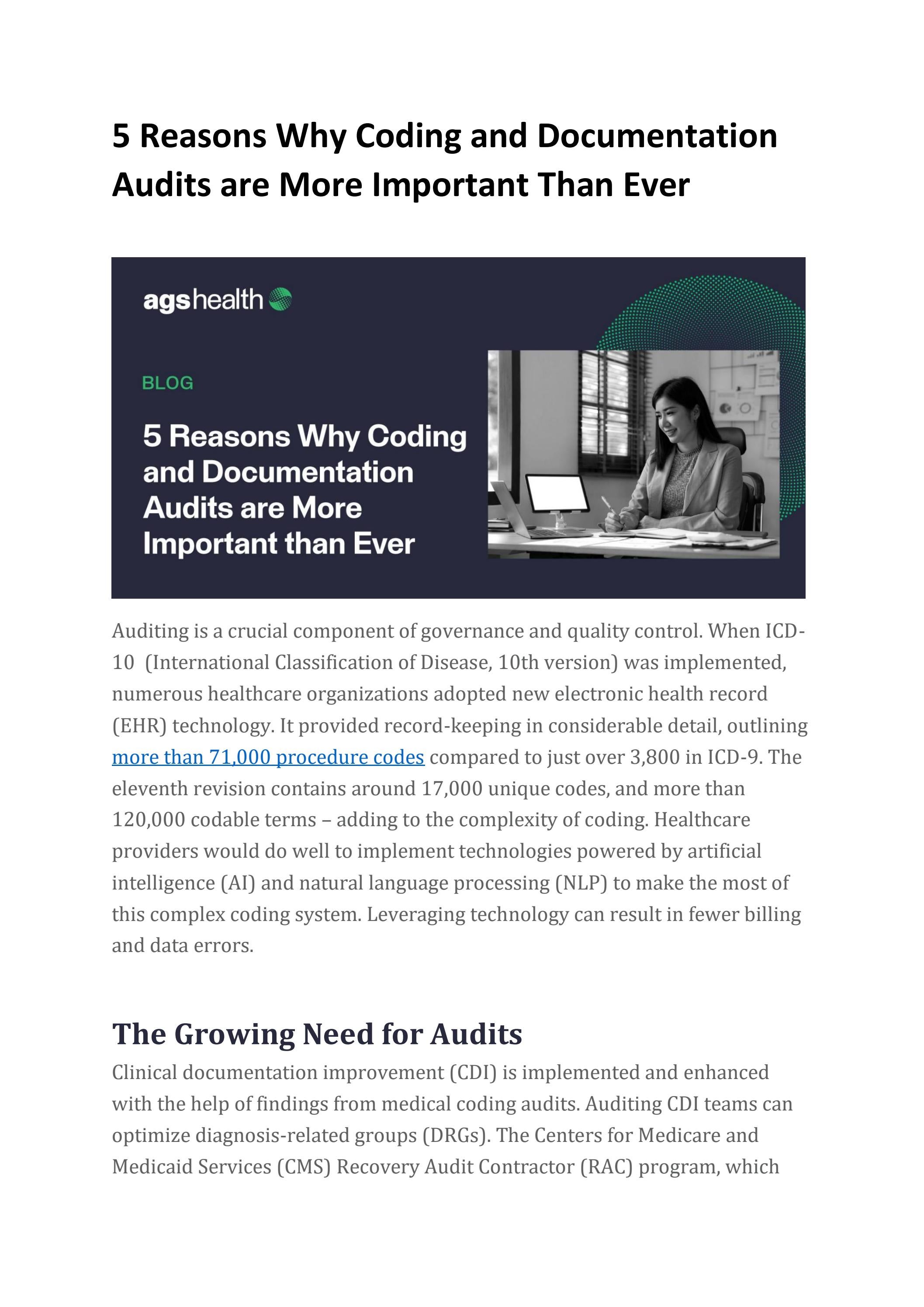 5 Reasons Why Coding n Documentation Audits are More Important Than ...