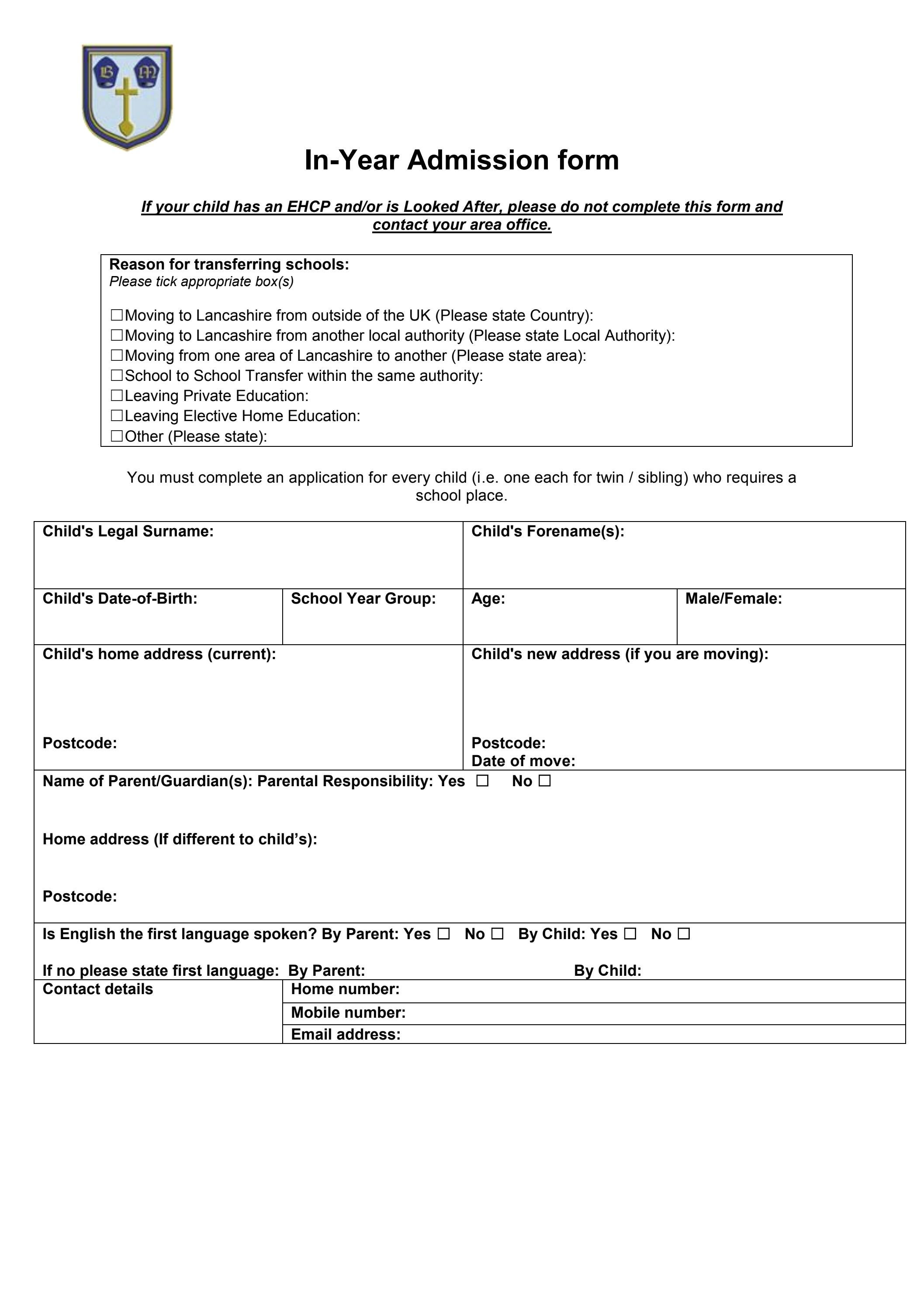 In Year Admissions Form by Schudio - Issuu