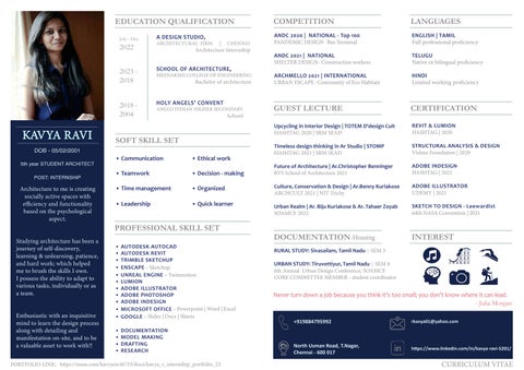 KAVYA RAVI_CV'23 by KAVYA RAVI - Issuu