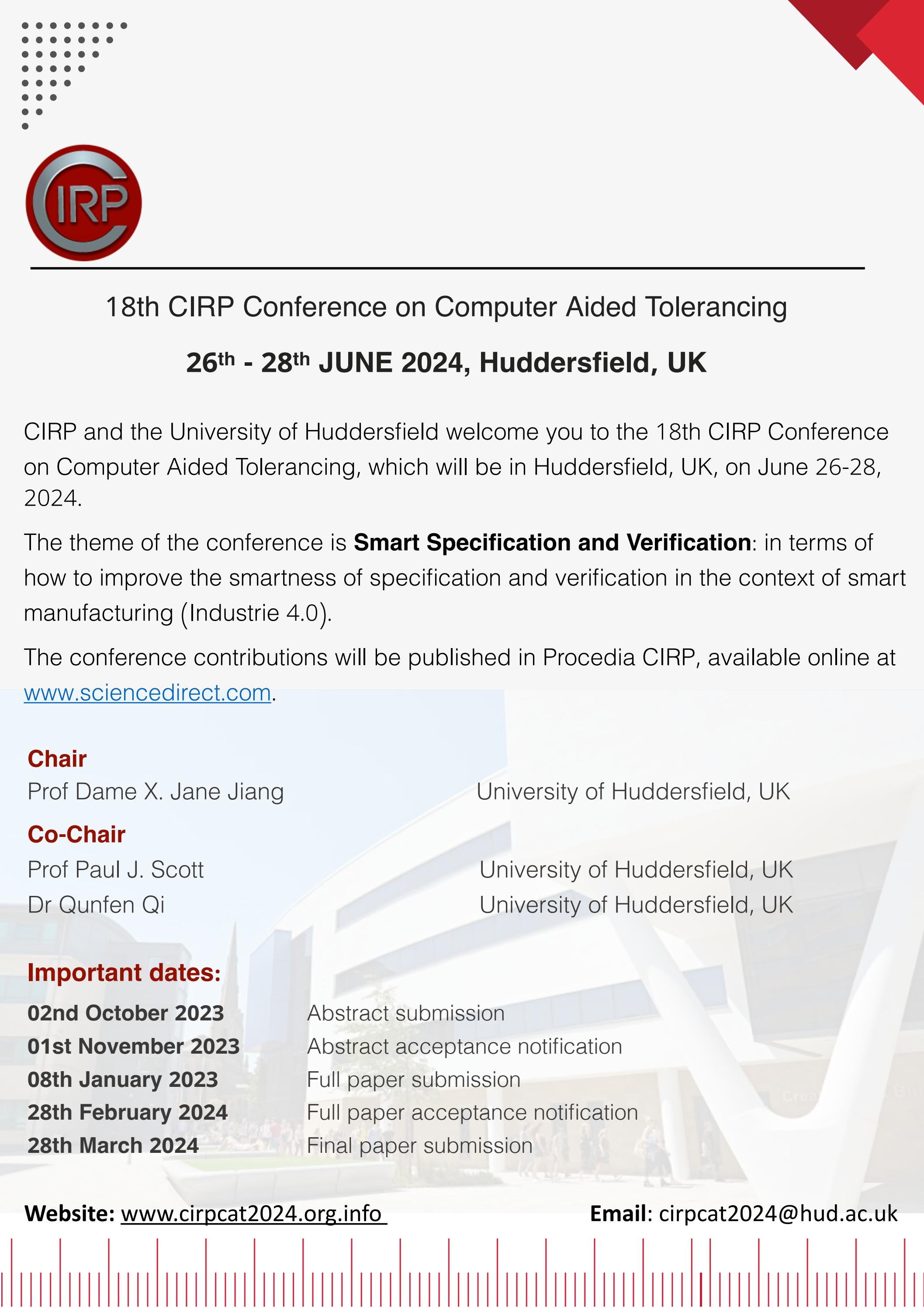 FMH Call for paper CIRP CAT 2024 by University of Huddersfield - Issuu