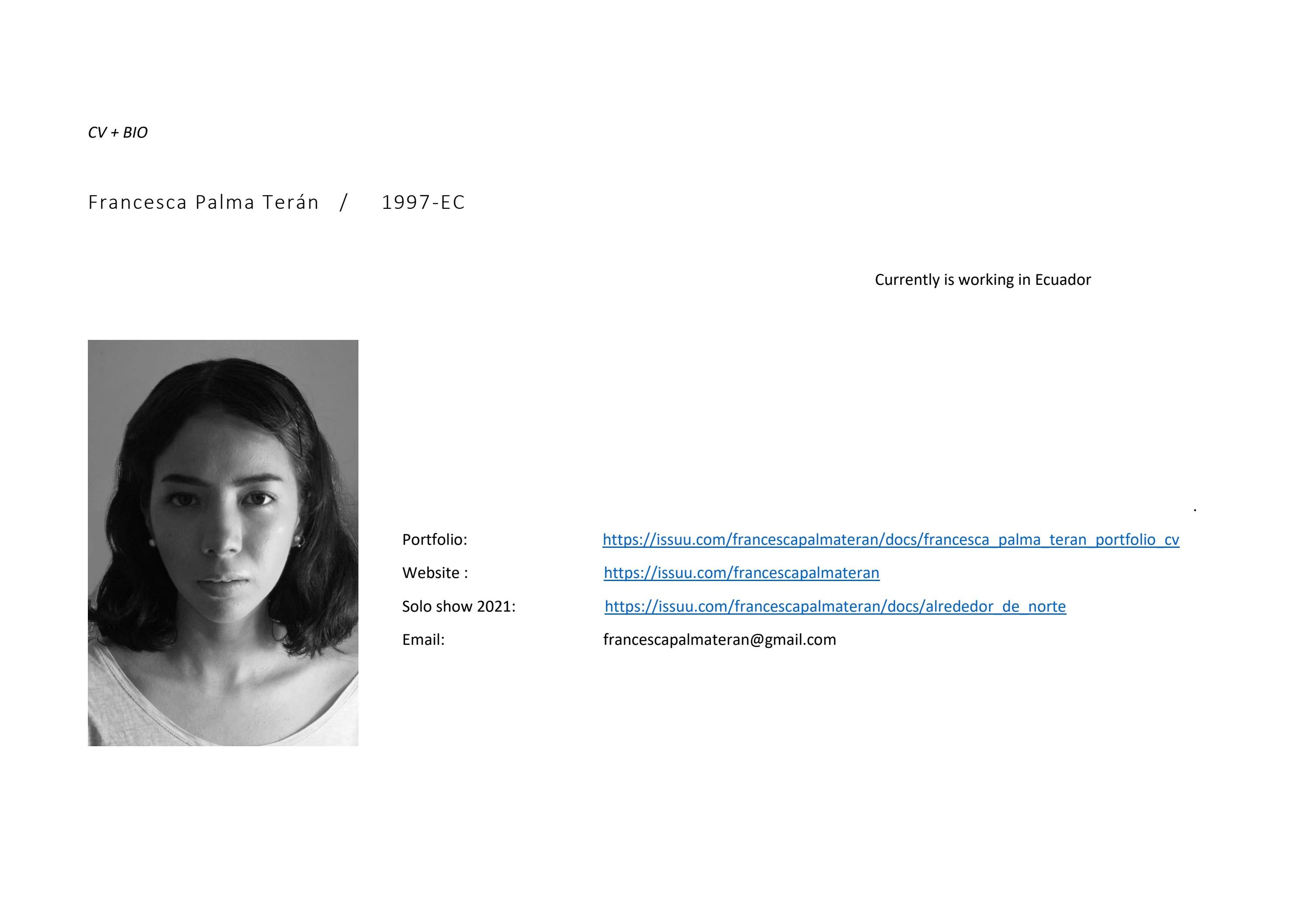CV + BIO 2022 Francesca Palma T. by francescapalmateran - Issuu
