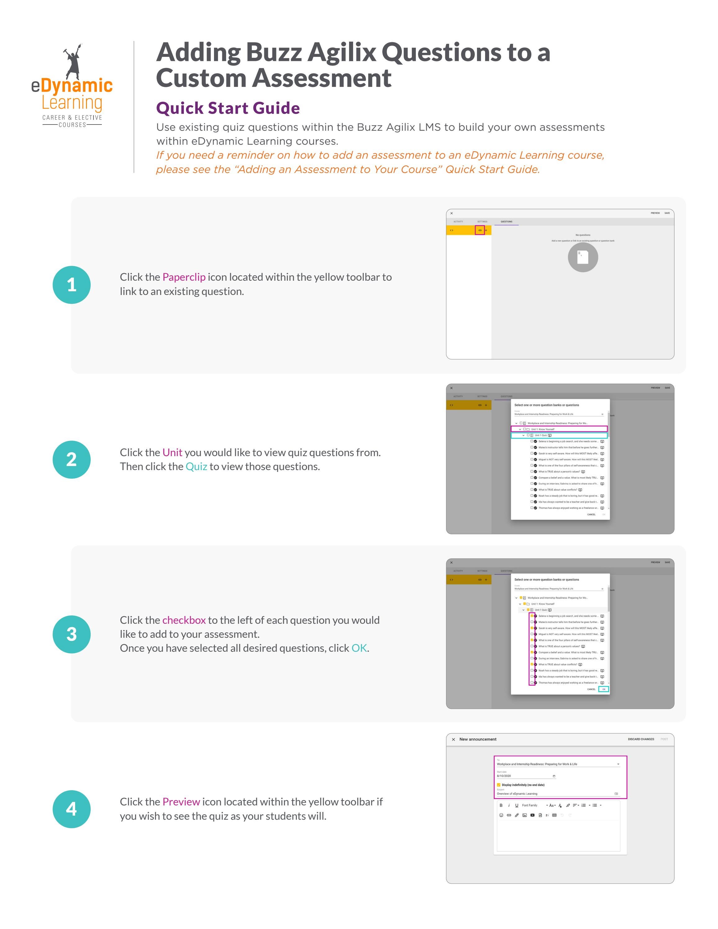Adding Buzz Questions to a Custom Assessment by edynamiclearning - Issuu