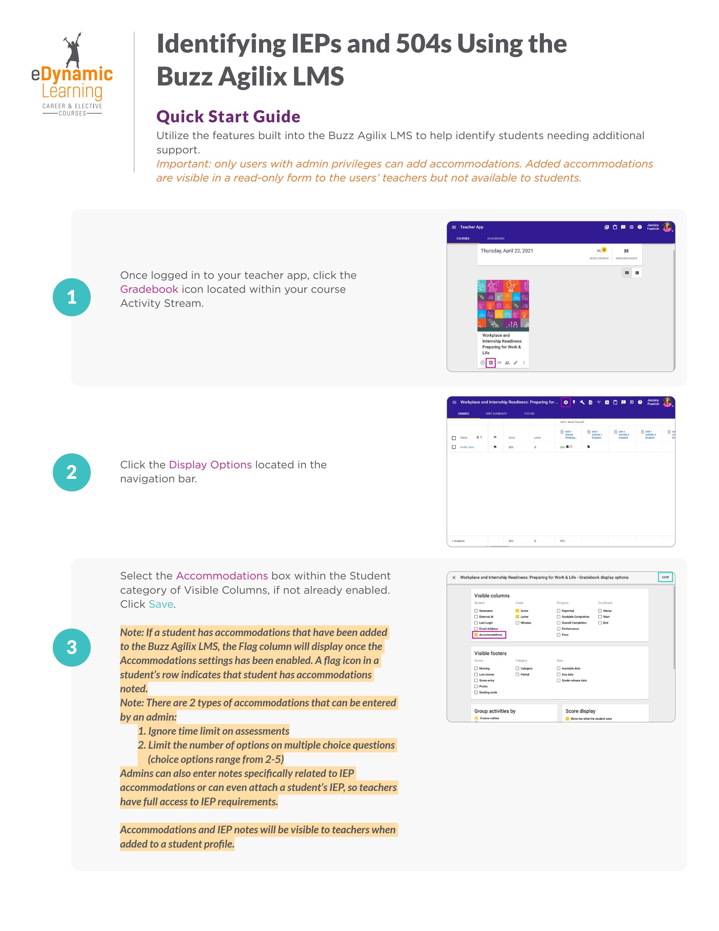 Identifying IEPs and 504s Using the Buzz Agilix LMS by edynamiclearning ...