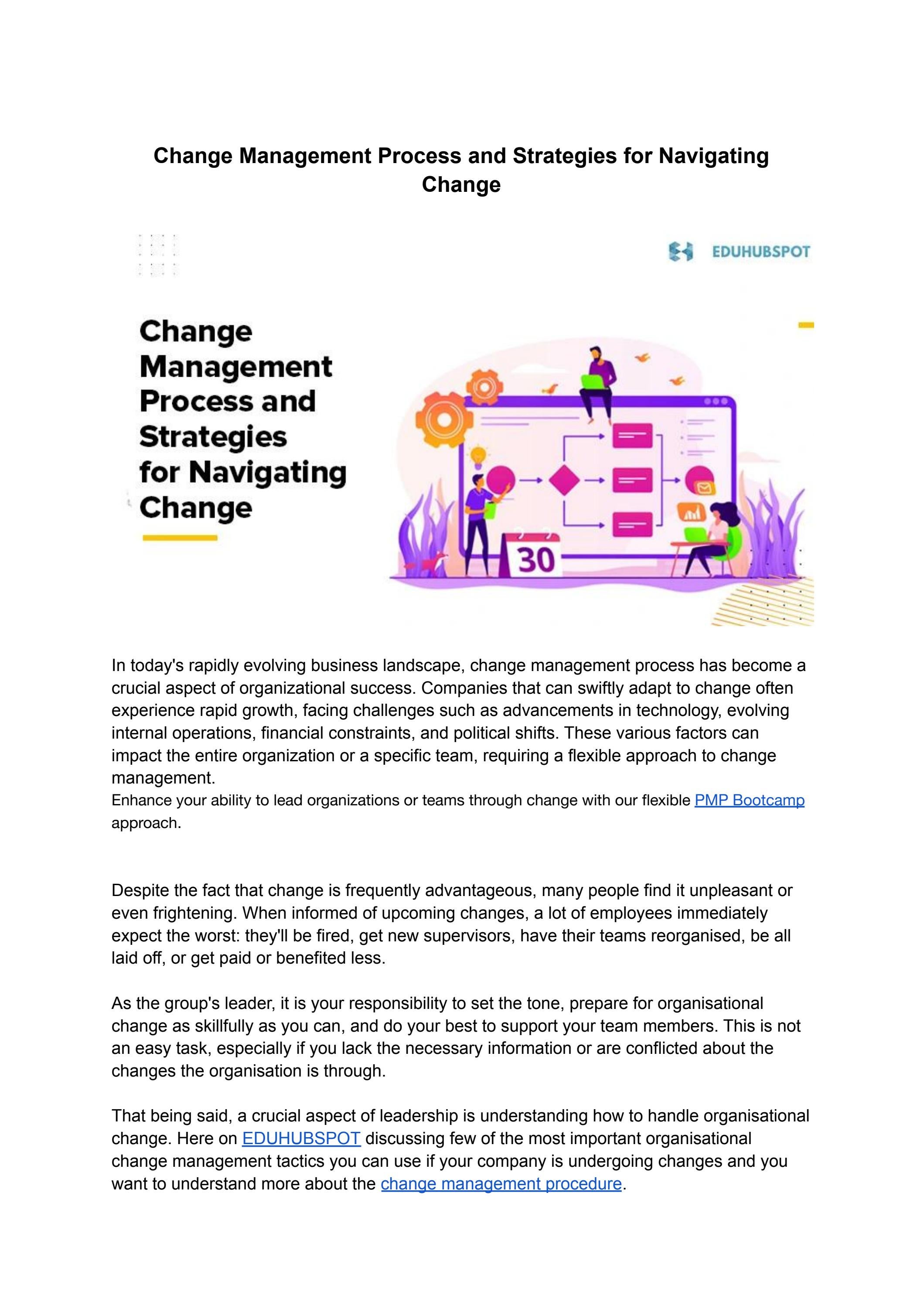 Change Management Process and Strategies for Navigating Change by ...