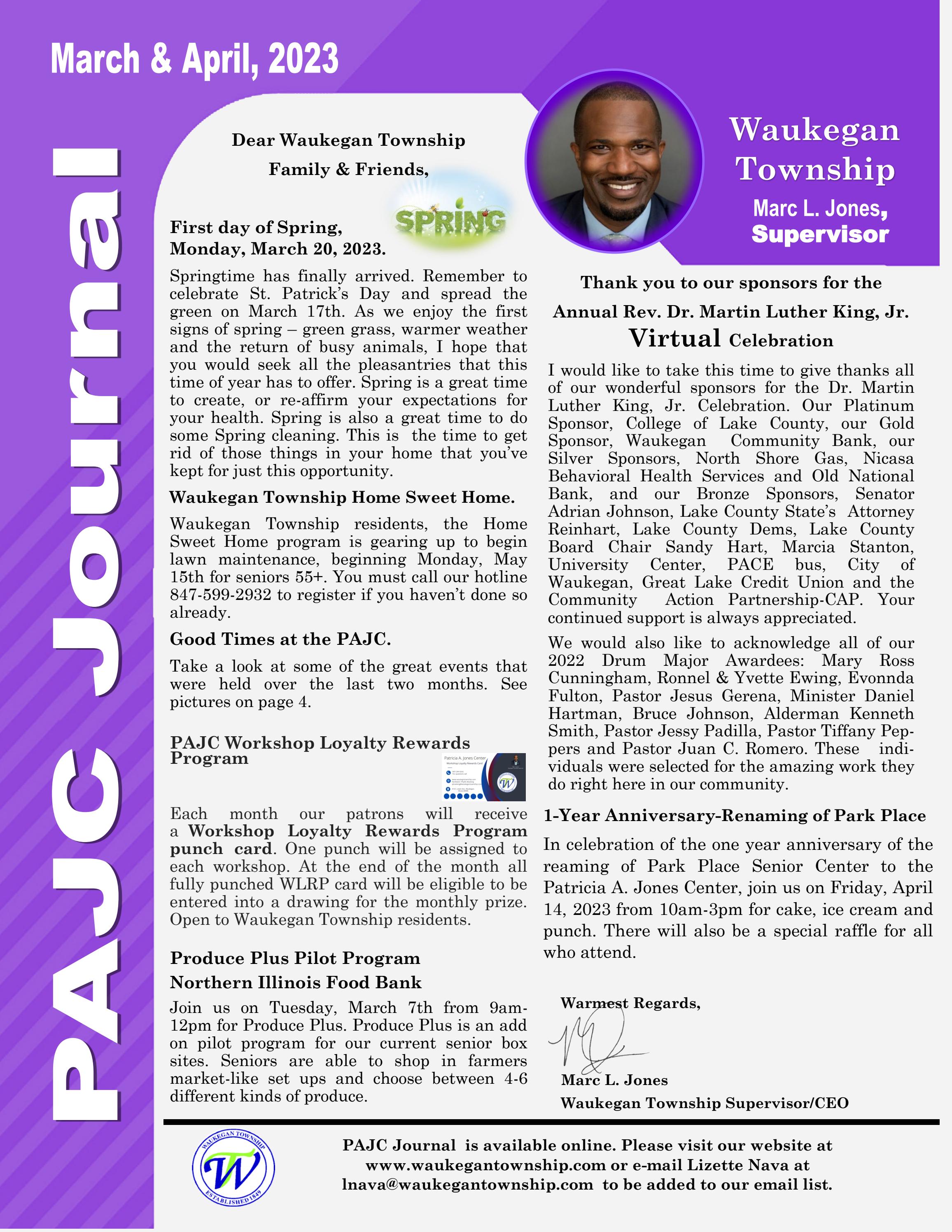 PAJC Journal March and April 2023 by Waukegan Township - Issuu