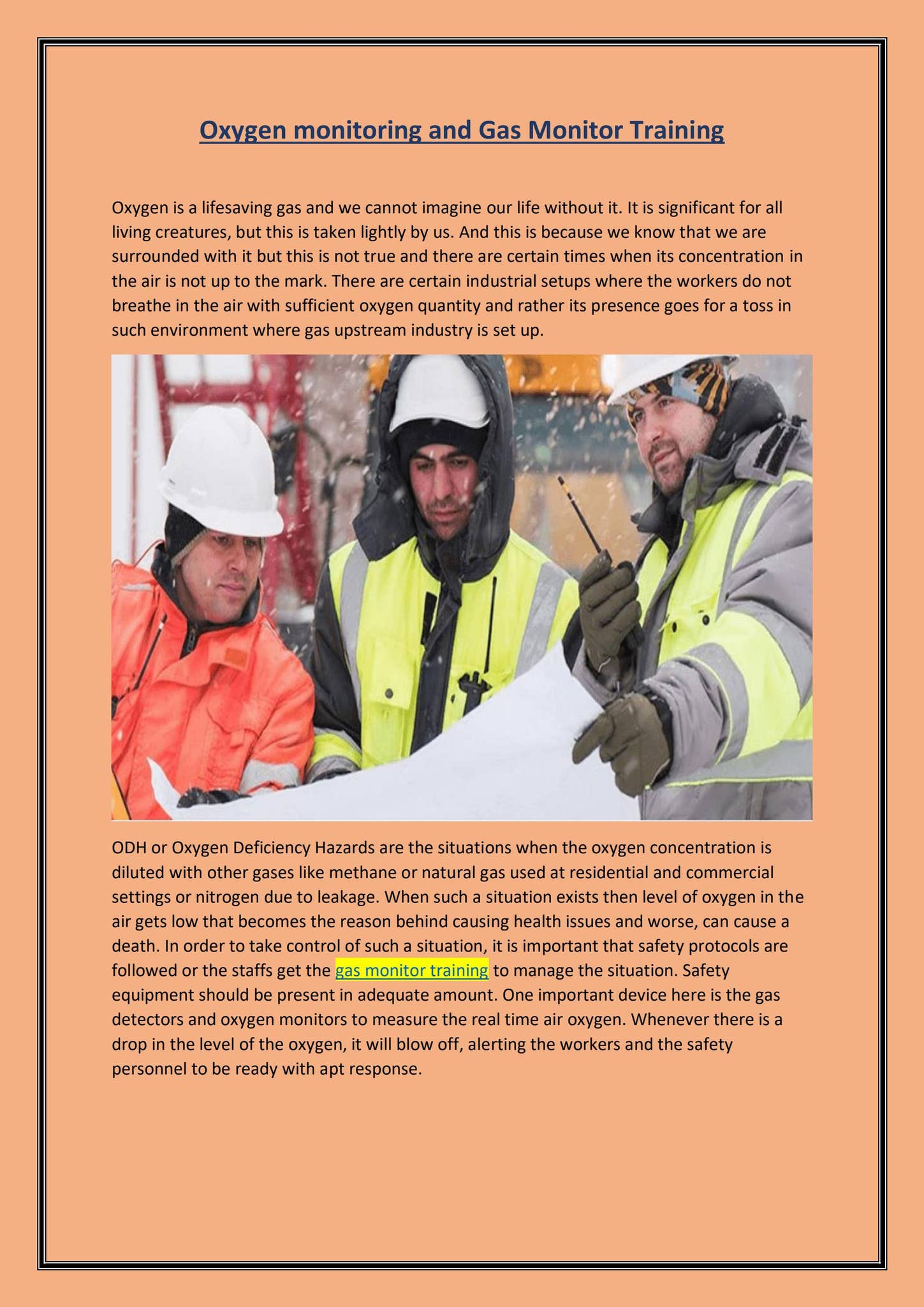 Oxygen monitoring and Gas Monitor Training by gasmonitorcompetence - Issuu