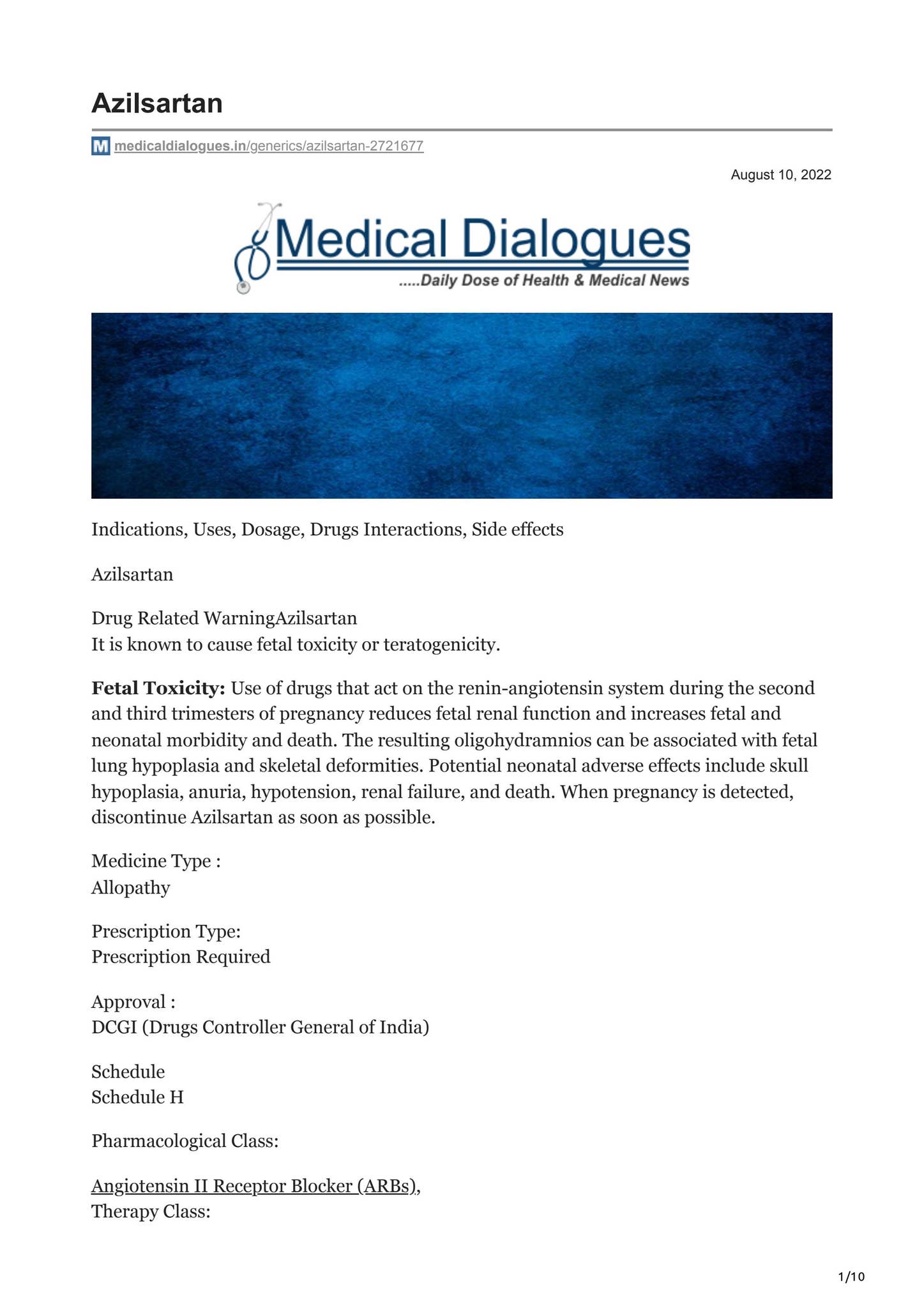 Azilsartan : Indications, Uses, Dosage by Medical Dialogues - Issuu