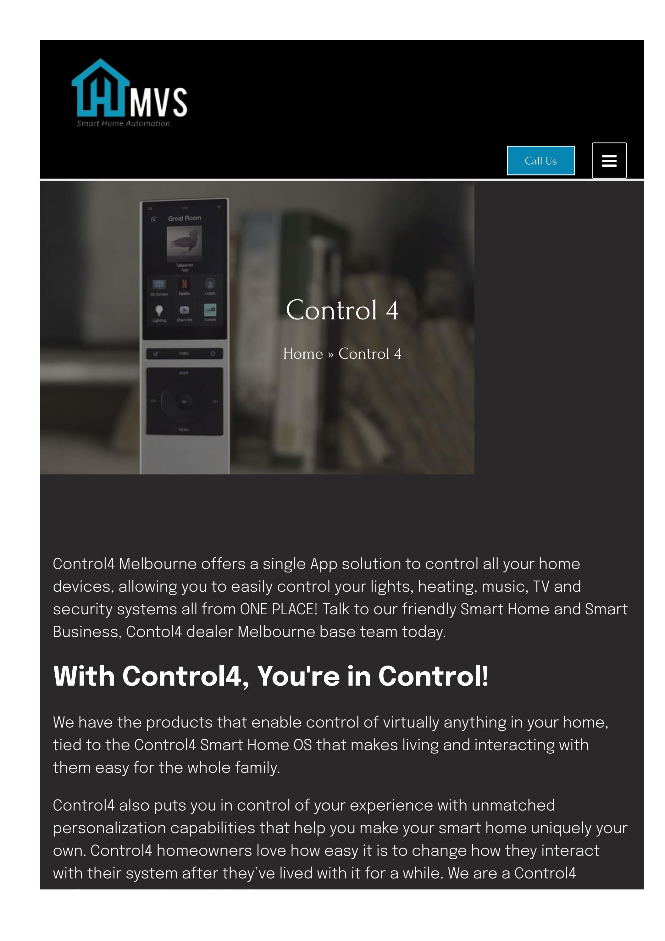 Control4 Melbourne by MVS Melbourne - Issuu