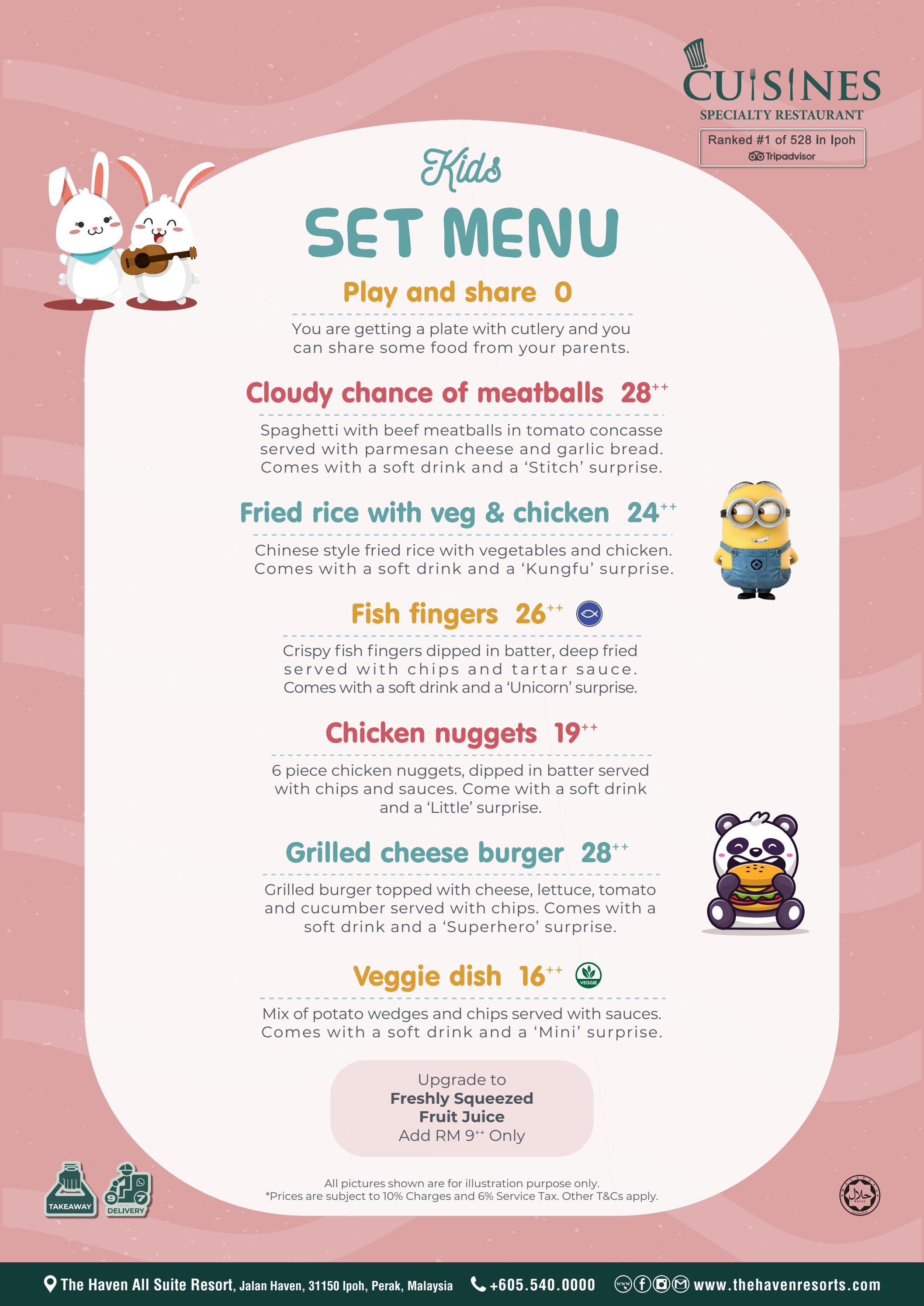 Kids Set Menu | Cuisines by The Haven Resort - Issuu