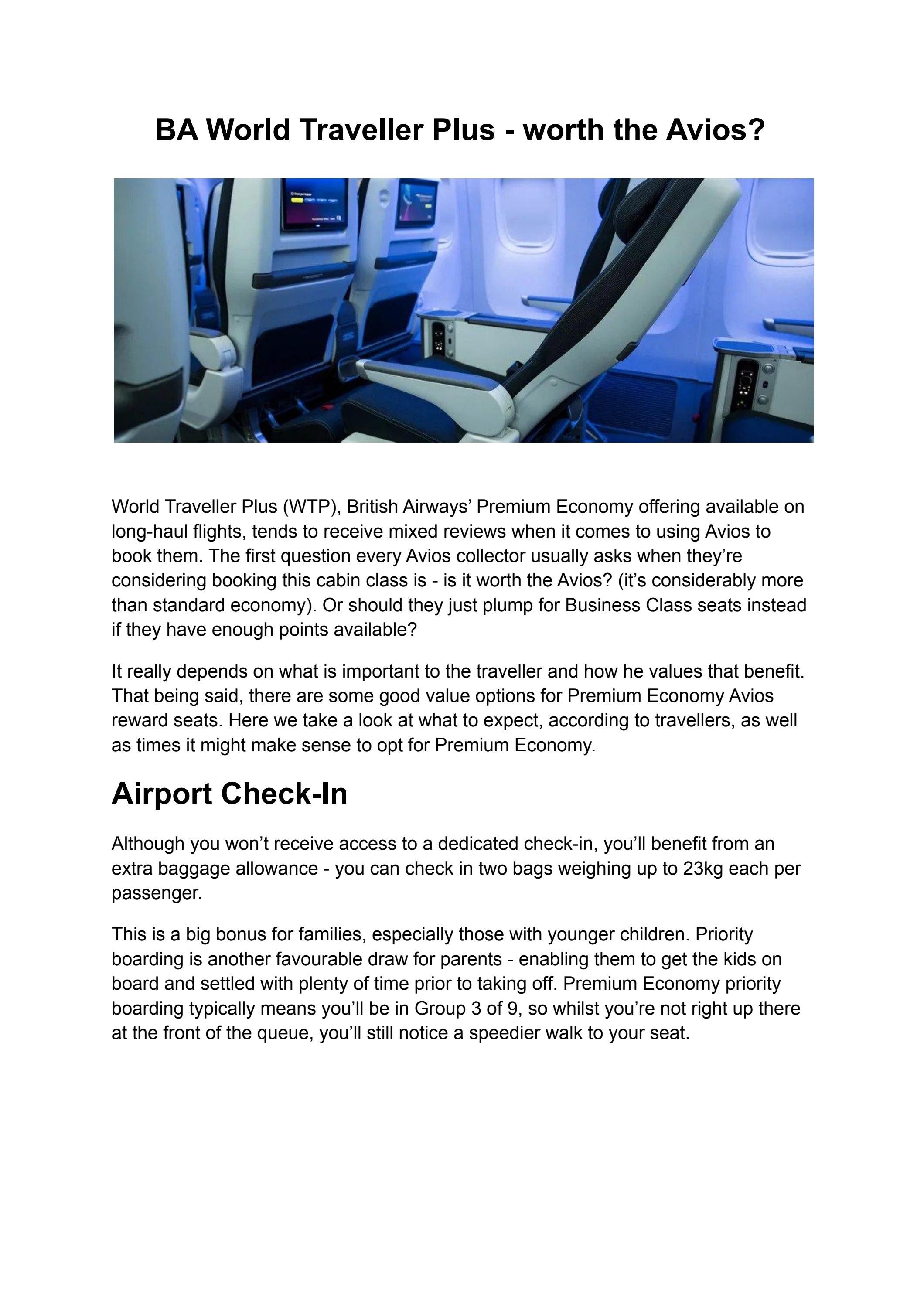 BA World Traveller Plus - worth the Avios? by Marketing Team - Issuu
