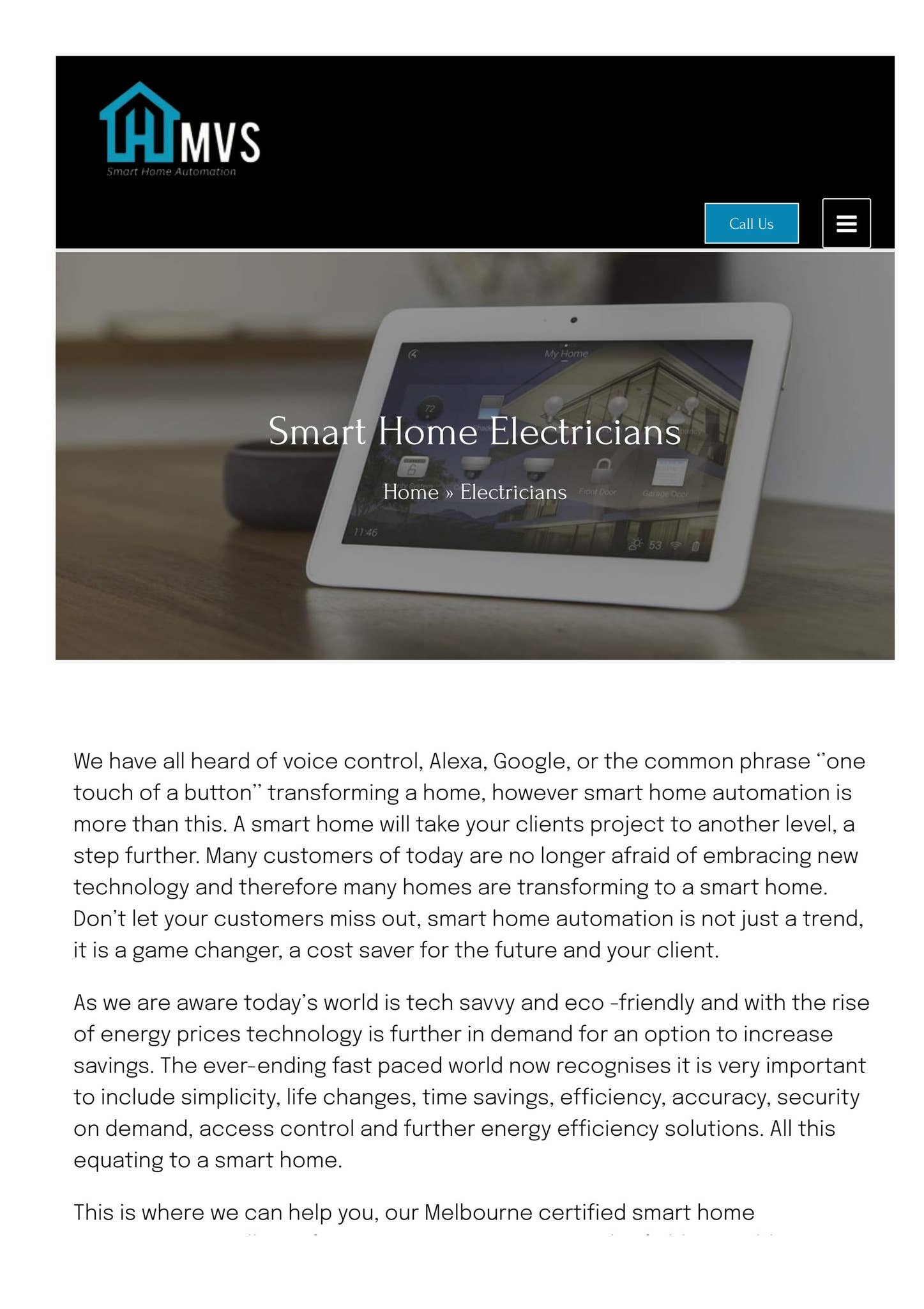 Smart Home Automation Electrician Melbourne by MVS - Issuu