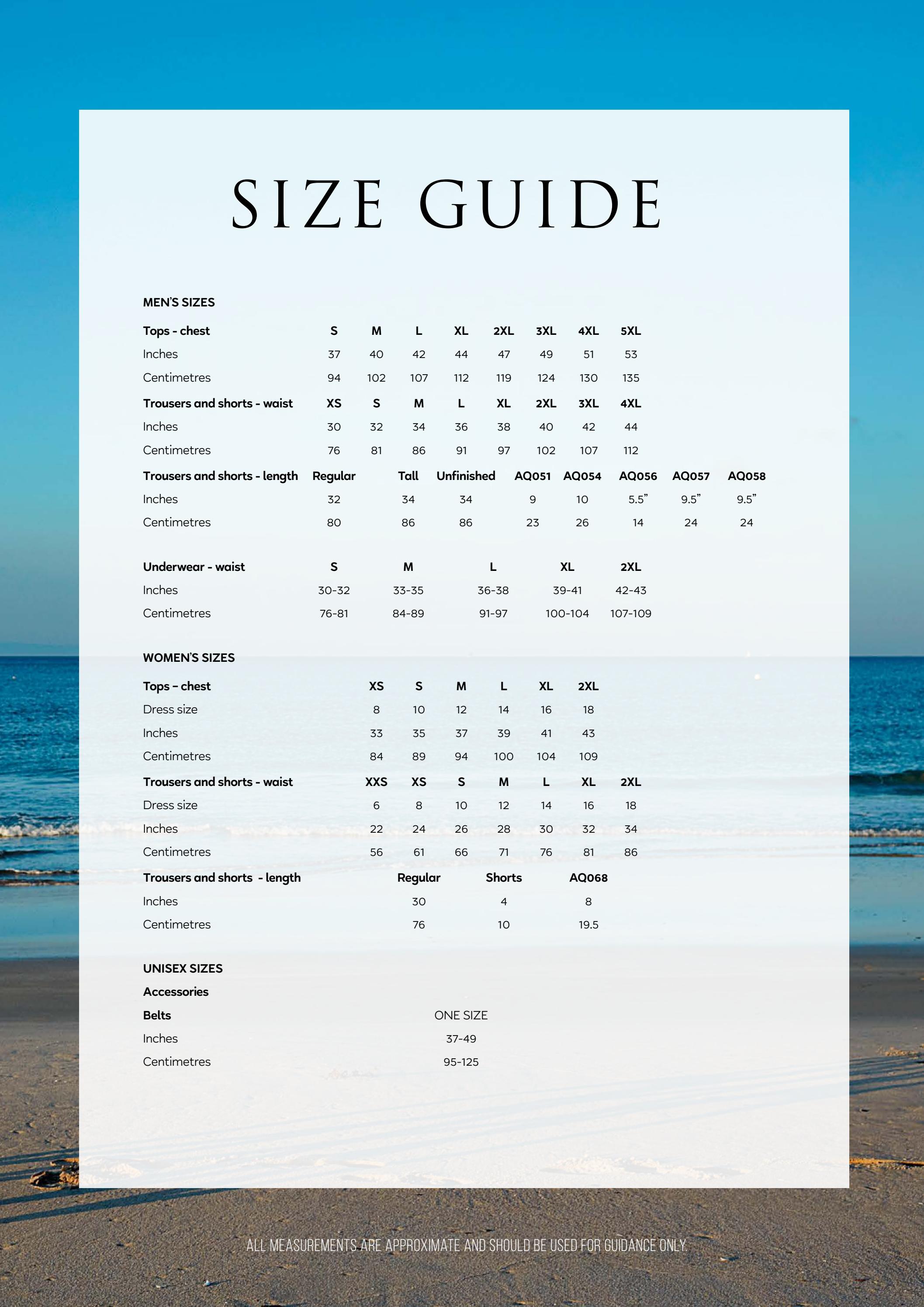 Asquith & Fox Size Guide by Publication - Issuu