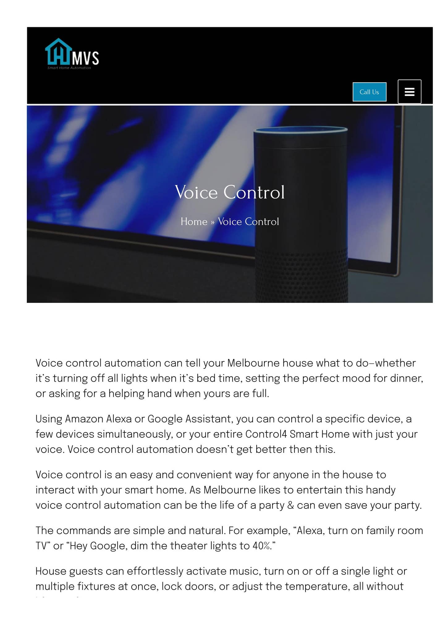 Voice Control Home Automation System Melbourne by MVS - Issuu