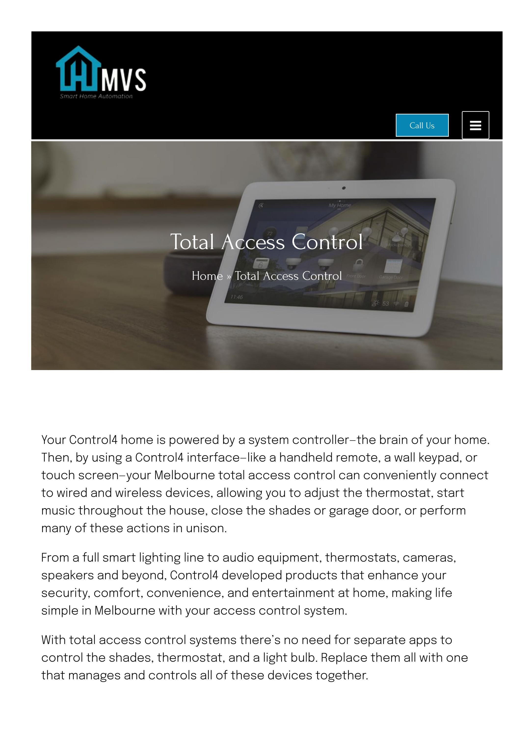 Total Access Control Home Automation System Melbourne by MVS Melbourne - Issuu