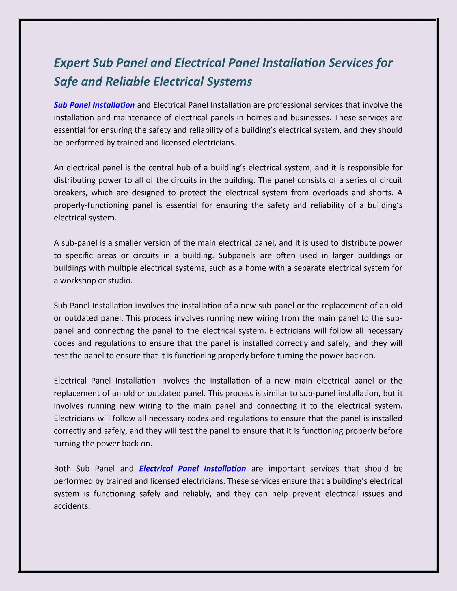 Expert Sub Panel and Electrical Panel Installation Services for Safe ...