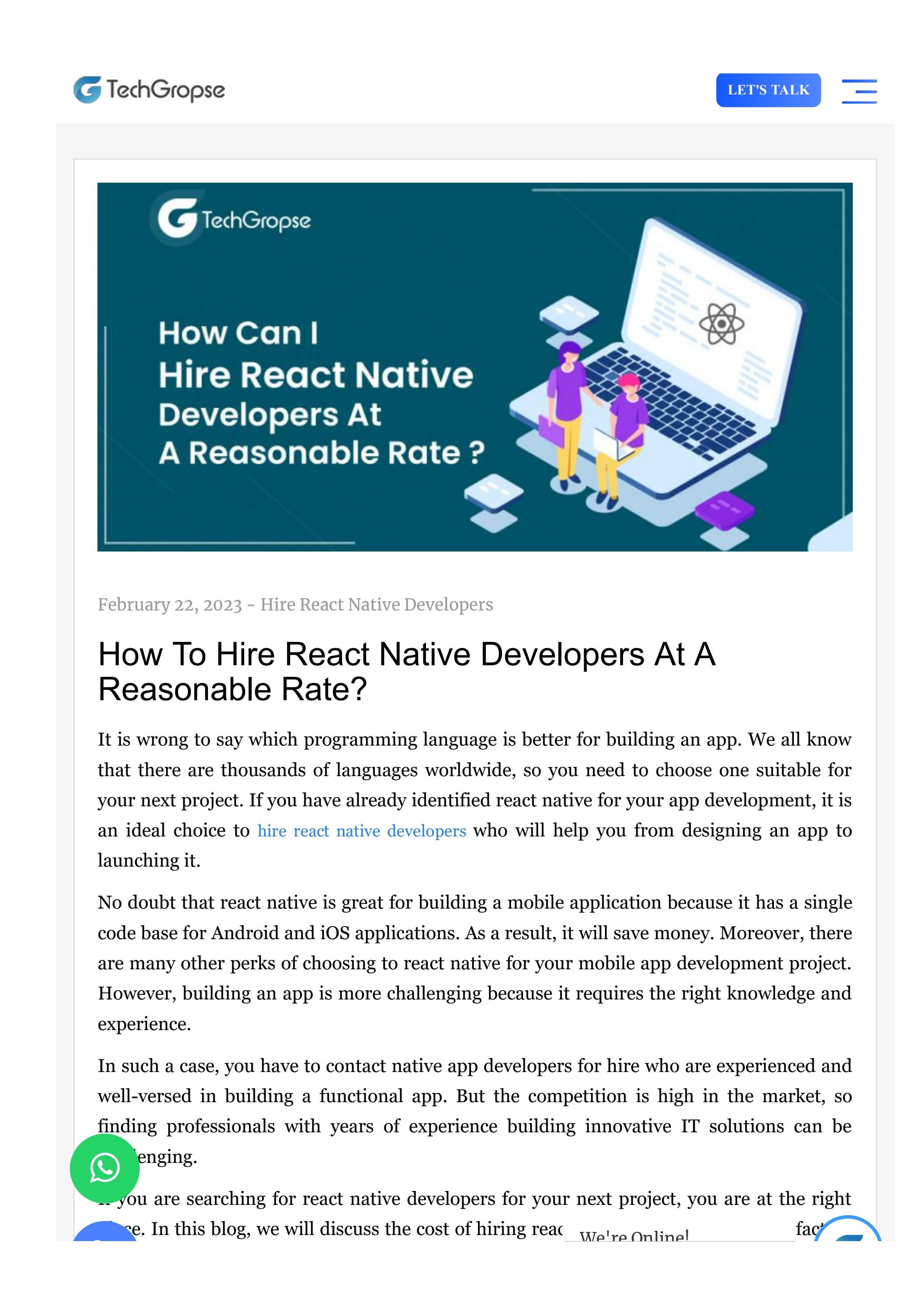How To Hire React Native Developers At A Reasonable Rate? by ...