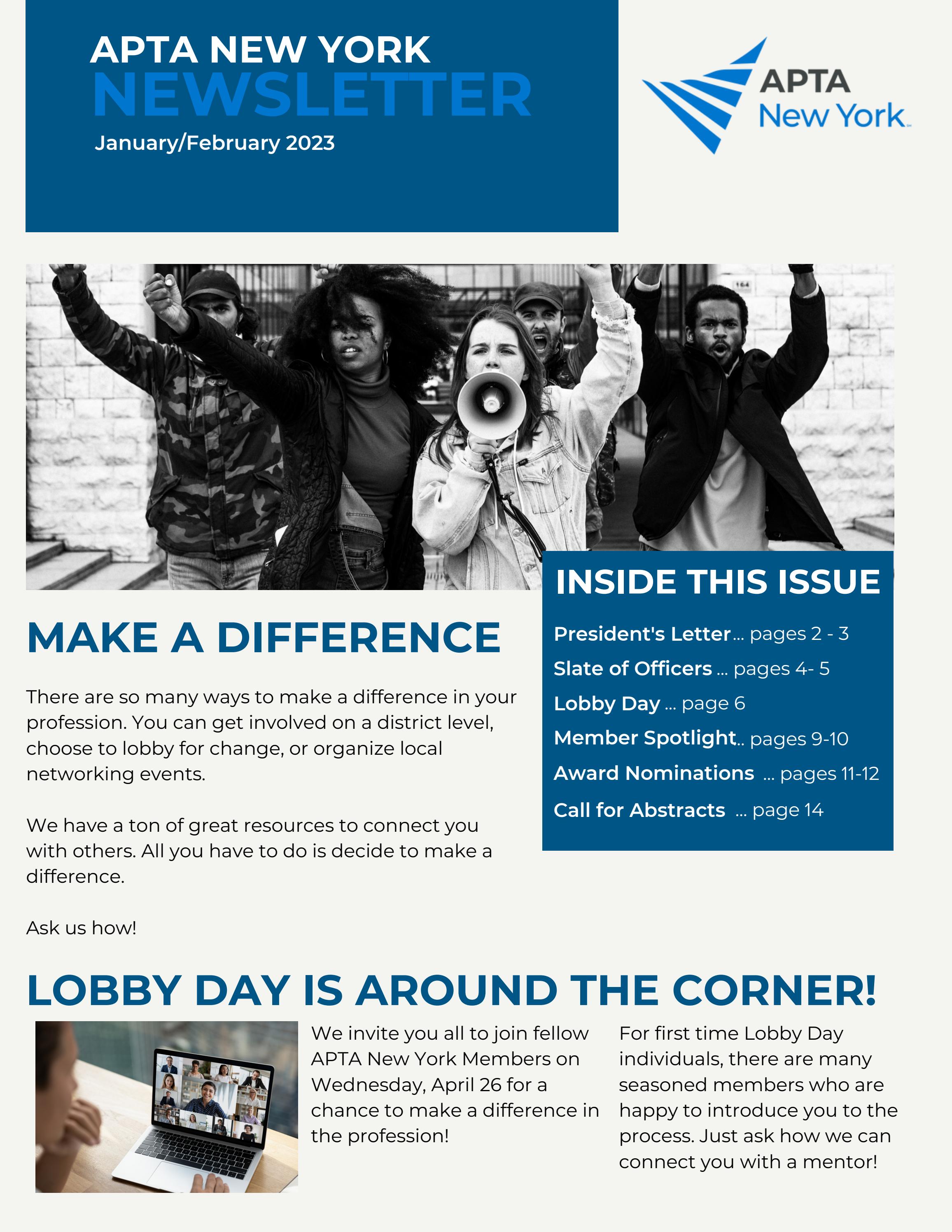 January/February Newsletter 2023 by APTA New York - Issuu