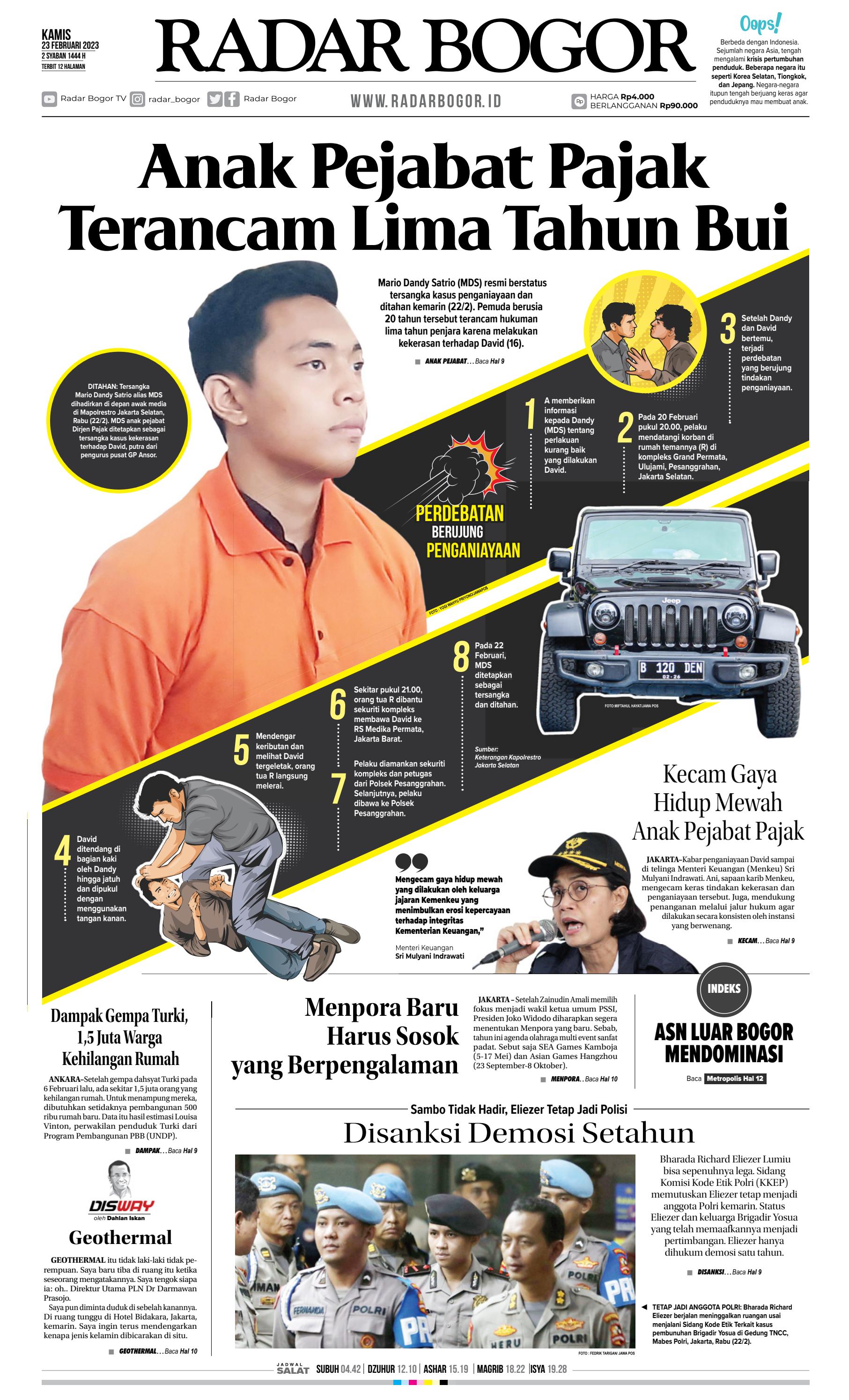 Epaper Edisi 23 Februari 2023 | RADAR BOGOR DIGITAL by Bogor - Issuu