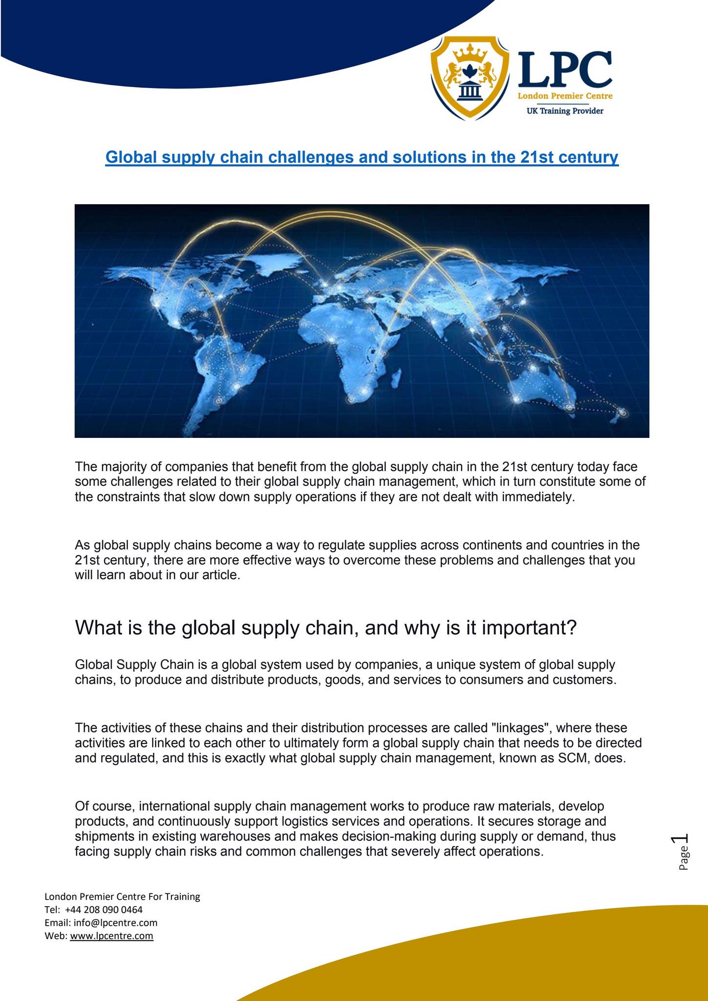 Global supply chain challenges and solutions in the 21st century by ...