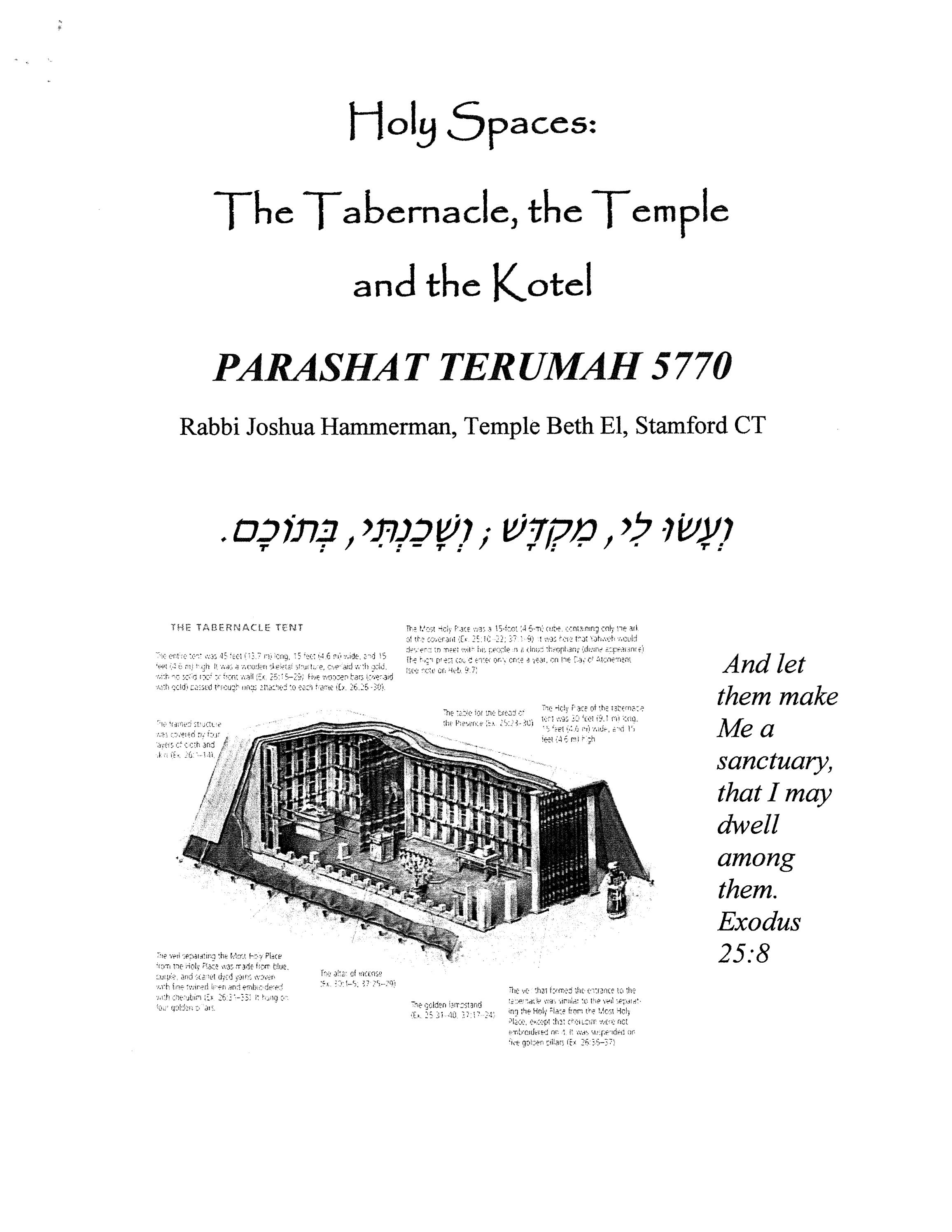Terumah: Holy Spaces by Temple Beth El - Issuu