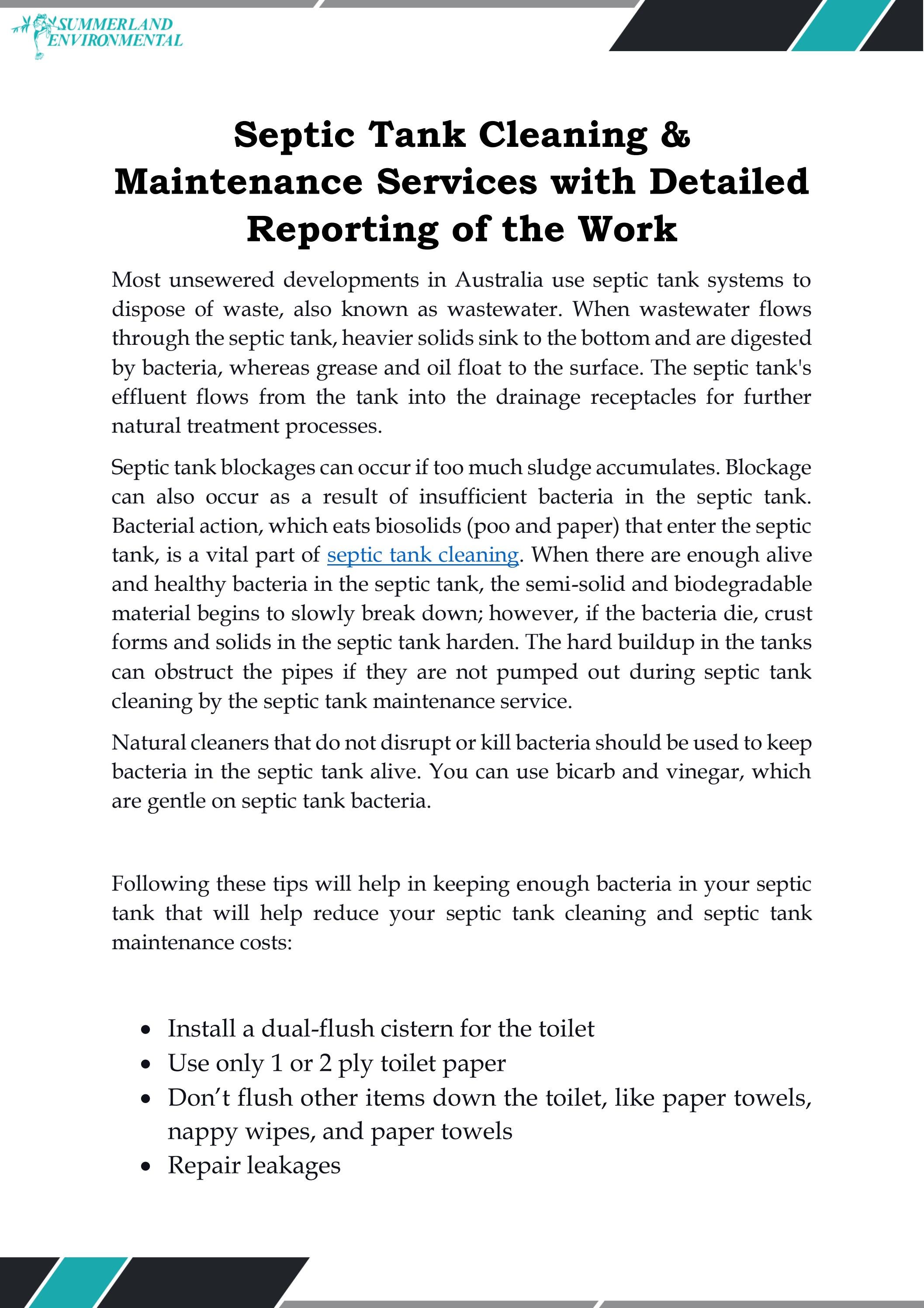 Septic Tank Cleaning & Maintenance Services with Detailed Reporting of ...