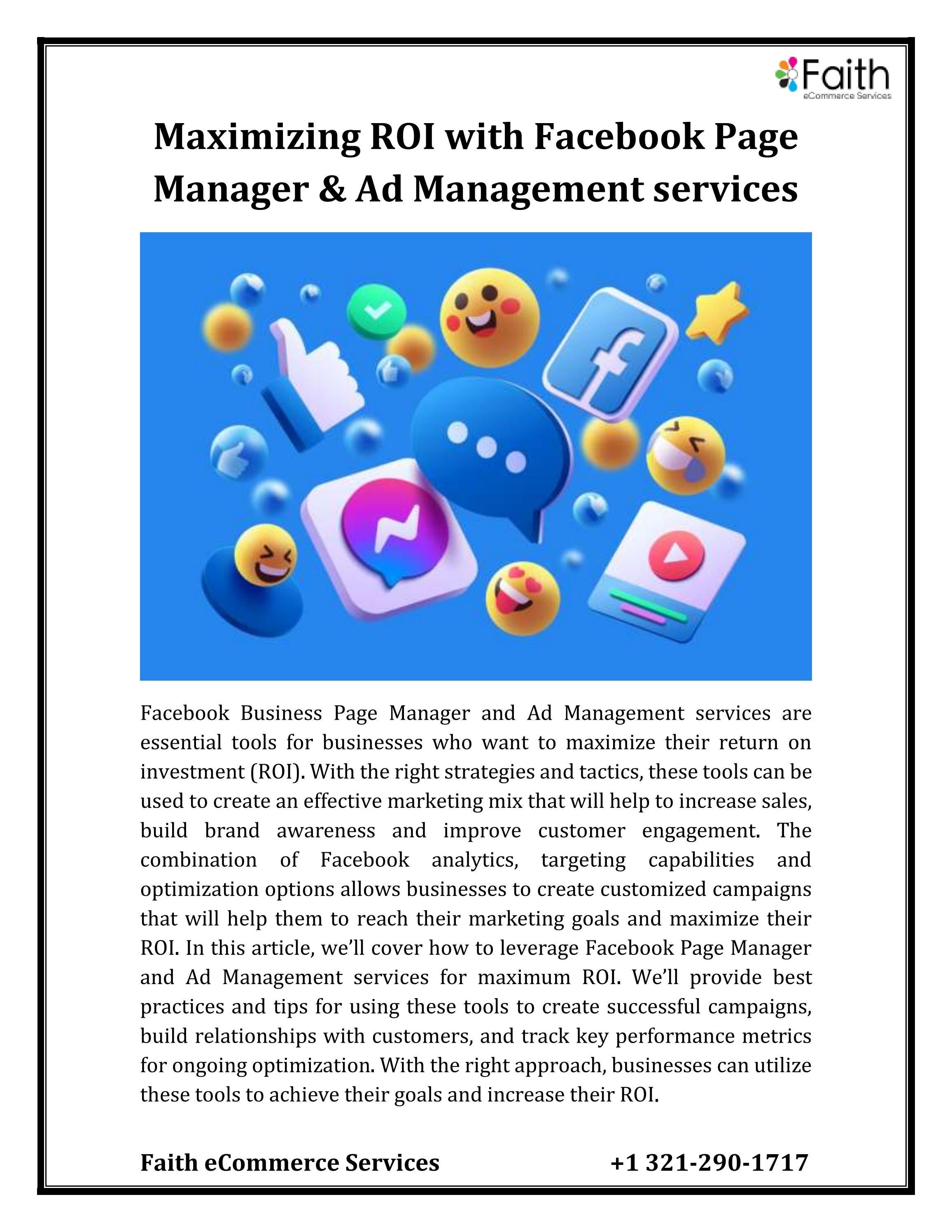 Maximizing ROI with Facebook Page Manager & Ad Management services by ...