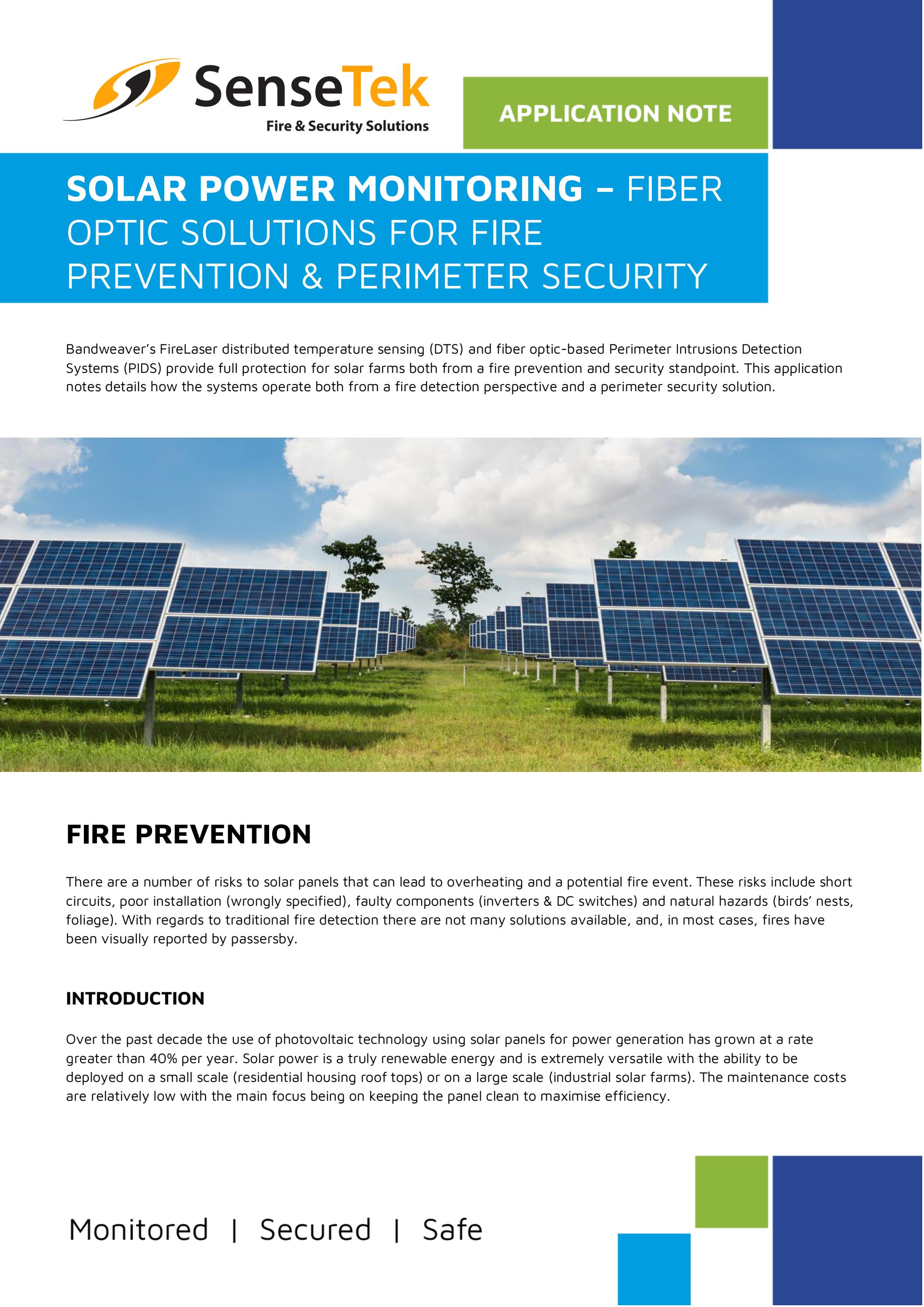 Branddetectie Zonnepanelen SenseTek by SenseTek Fire & Security ...